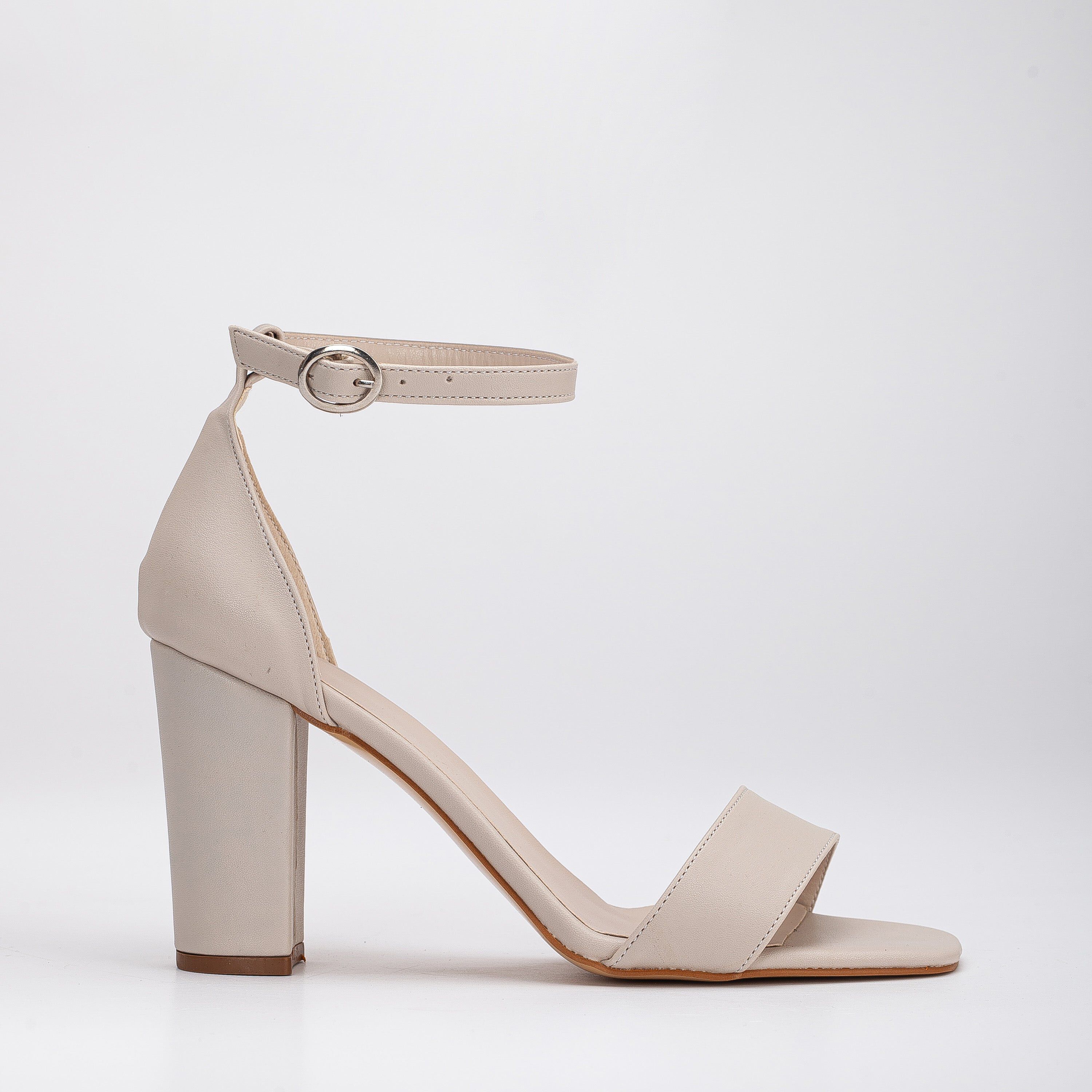JESS - BEIGE OPEN TOE BLOCK HEELS | Woman Within