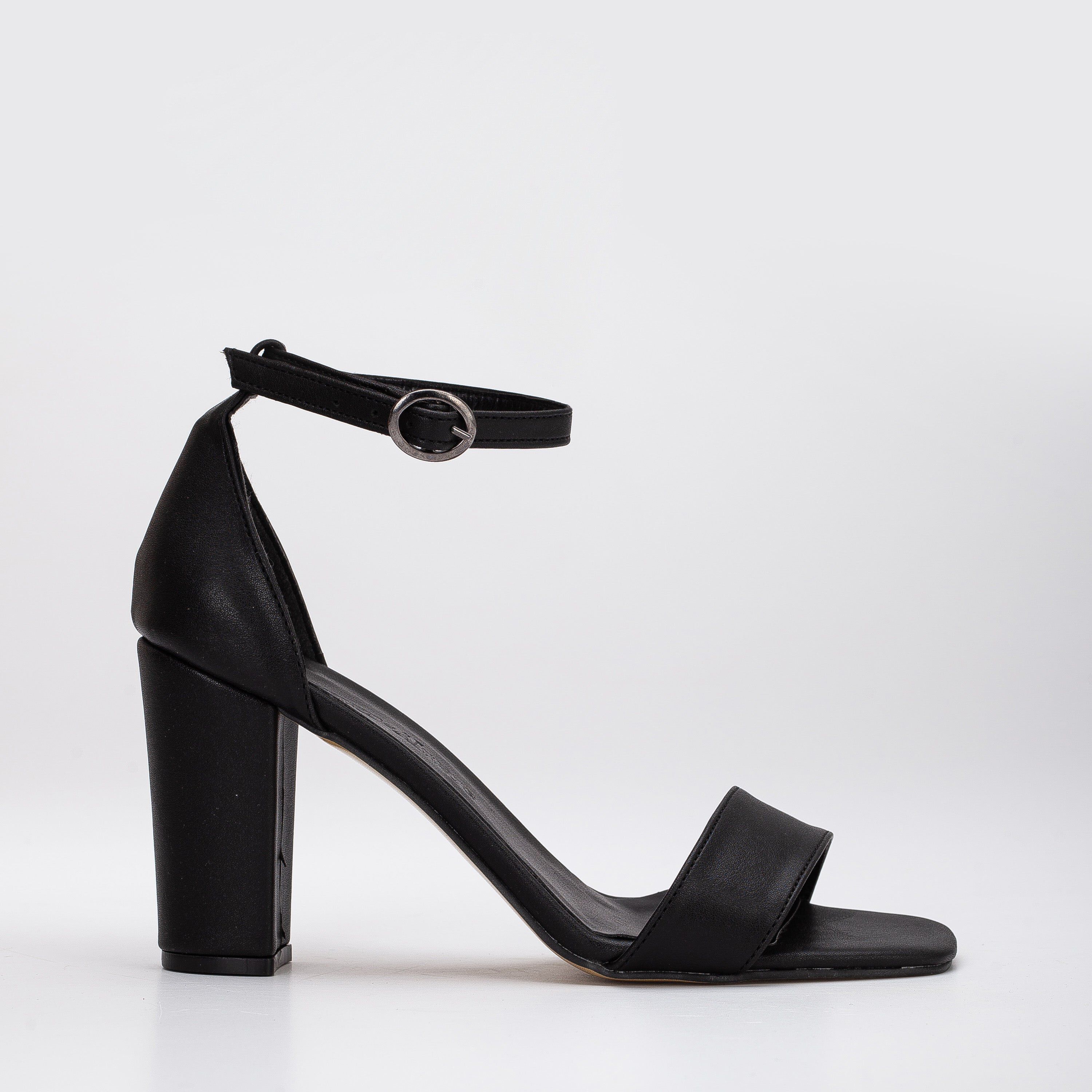 JESS - BLACK OPEN TOE BLOCK HEELS | Woman Within