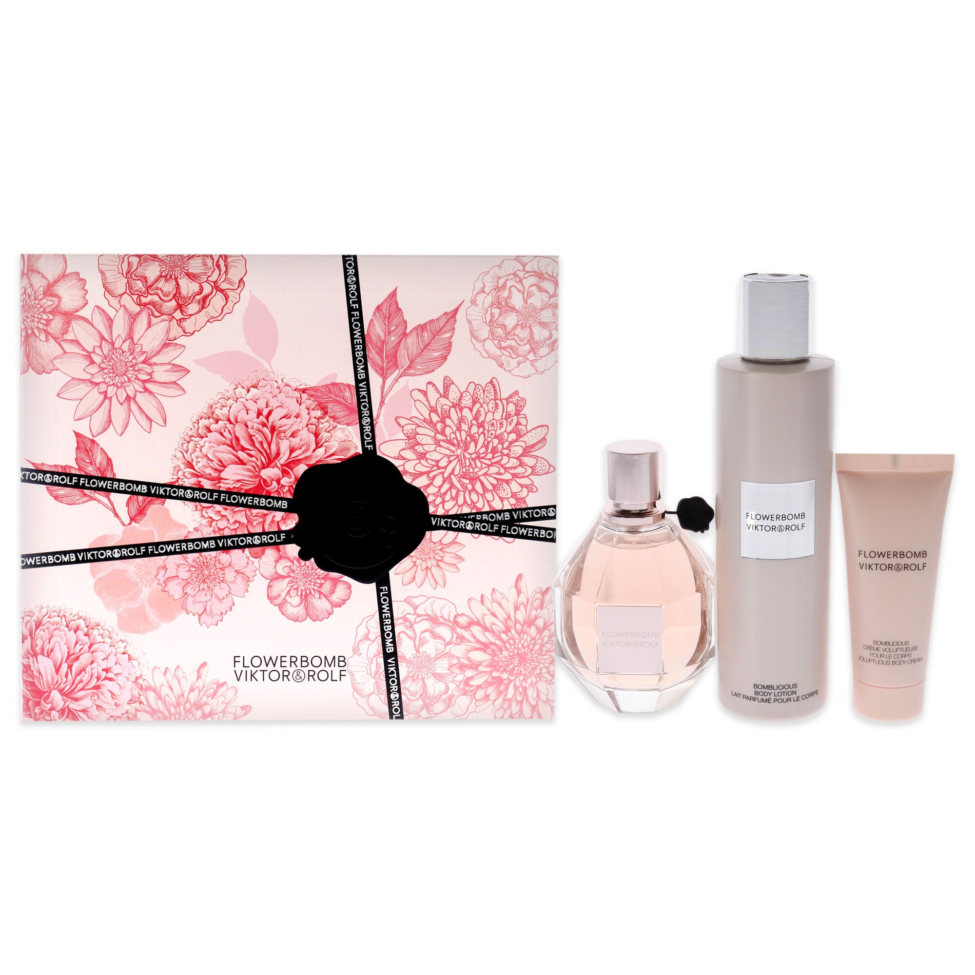 Flowerbomb by Viktor and Rolf for Women - 3 Pc Gift Set 3.4oz EDP Spray ...