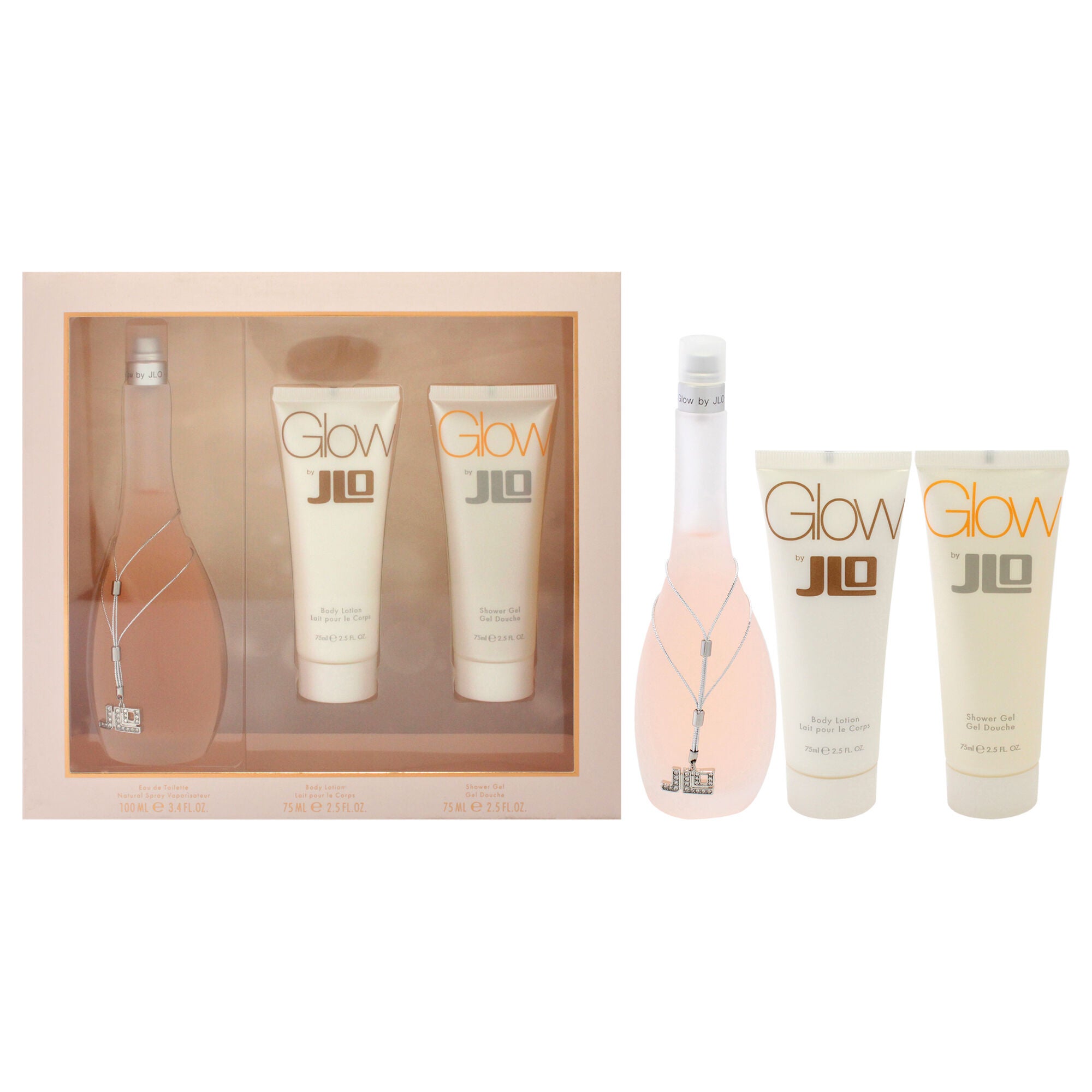 Glow by Jennifer Lopez for Women - 3 Pc Gift Set 3.4oz EDT Spray, 2.5oz ...