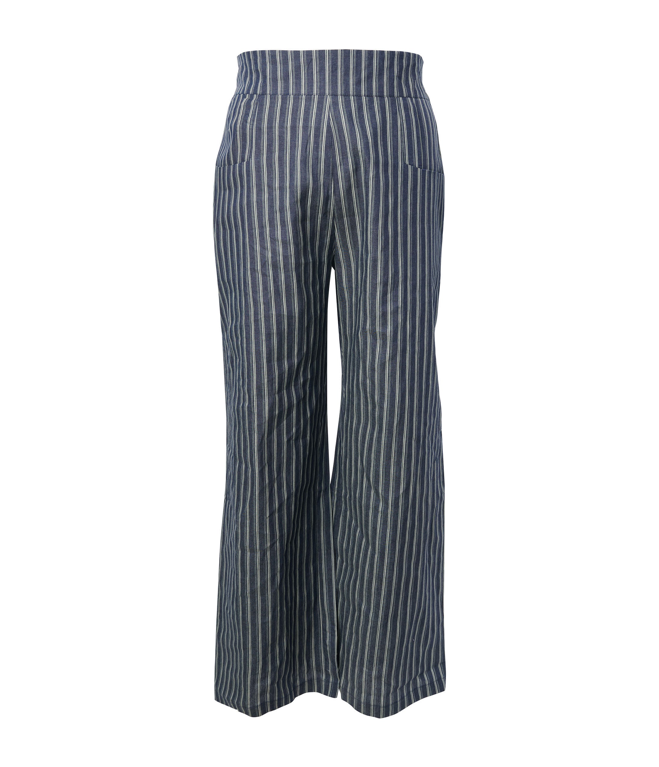 Unique Vintage Denim & White Stripe High Waist Sailor Ginger Pants ...
