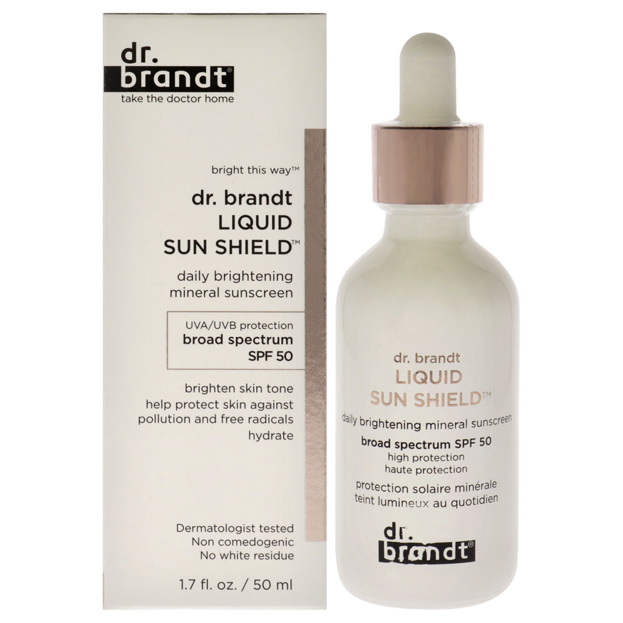 Liquid Sun Shield SPF 50 Sunscreen by Dr. Brandt for Unisex - 1.7 oz ...