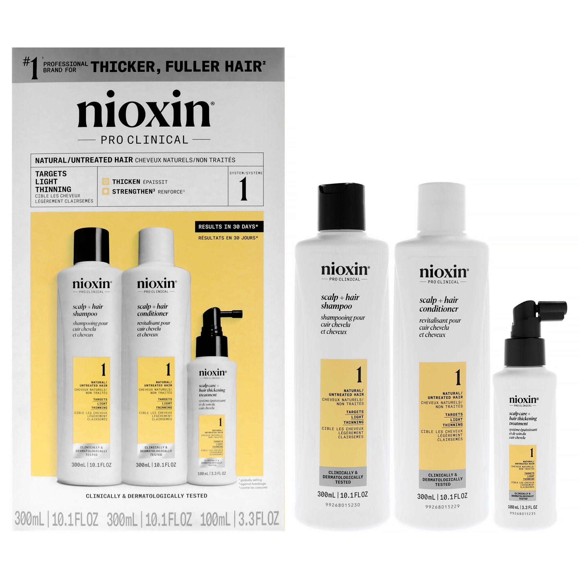 System 1 Kit by Nioxin for Unisex - 3 Pc 10.1oz Cleanser Shampoo, 10 ...