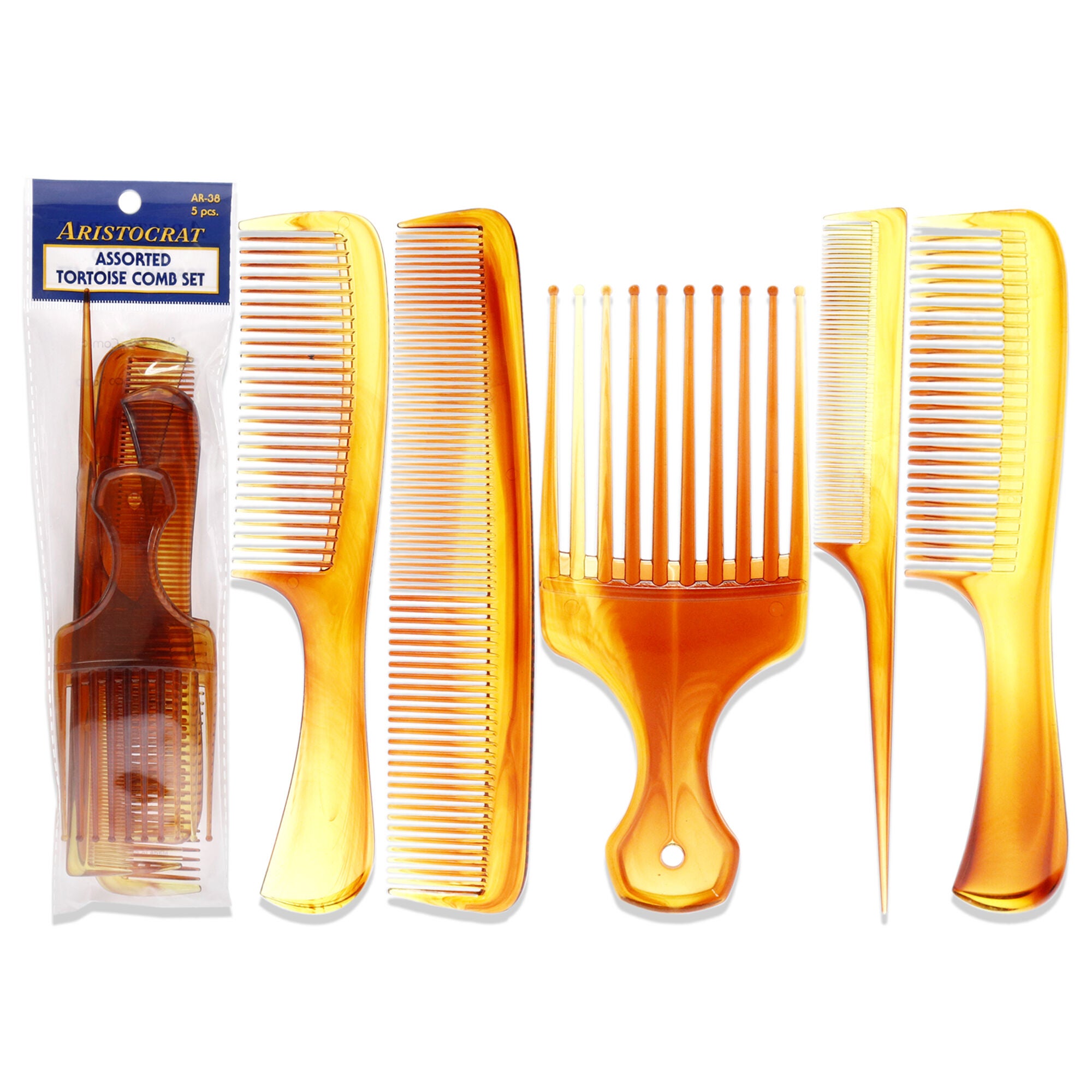 Assorted Tortoise Comb Set by Aristocrat for Unisex - 5 Pc Comb | Woman ...