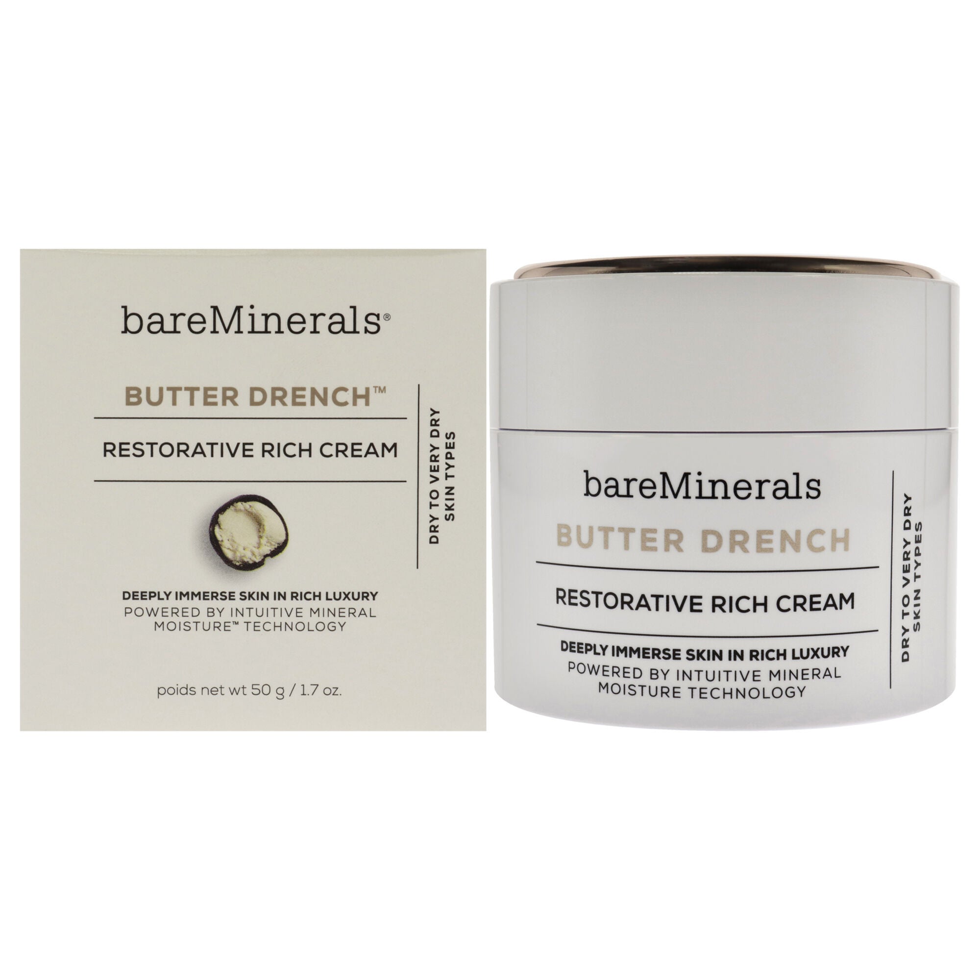 Butter Drench Restorative Rich Cream by bareMinerals for Unisex - 1.7 ...