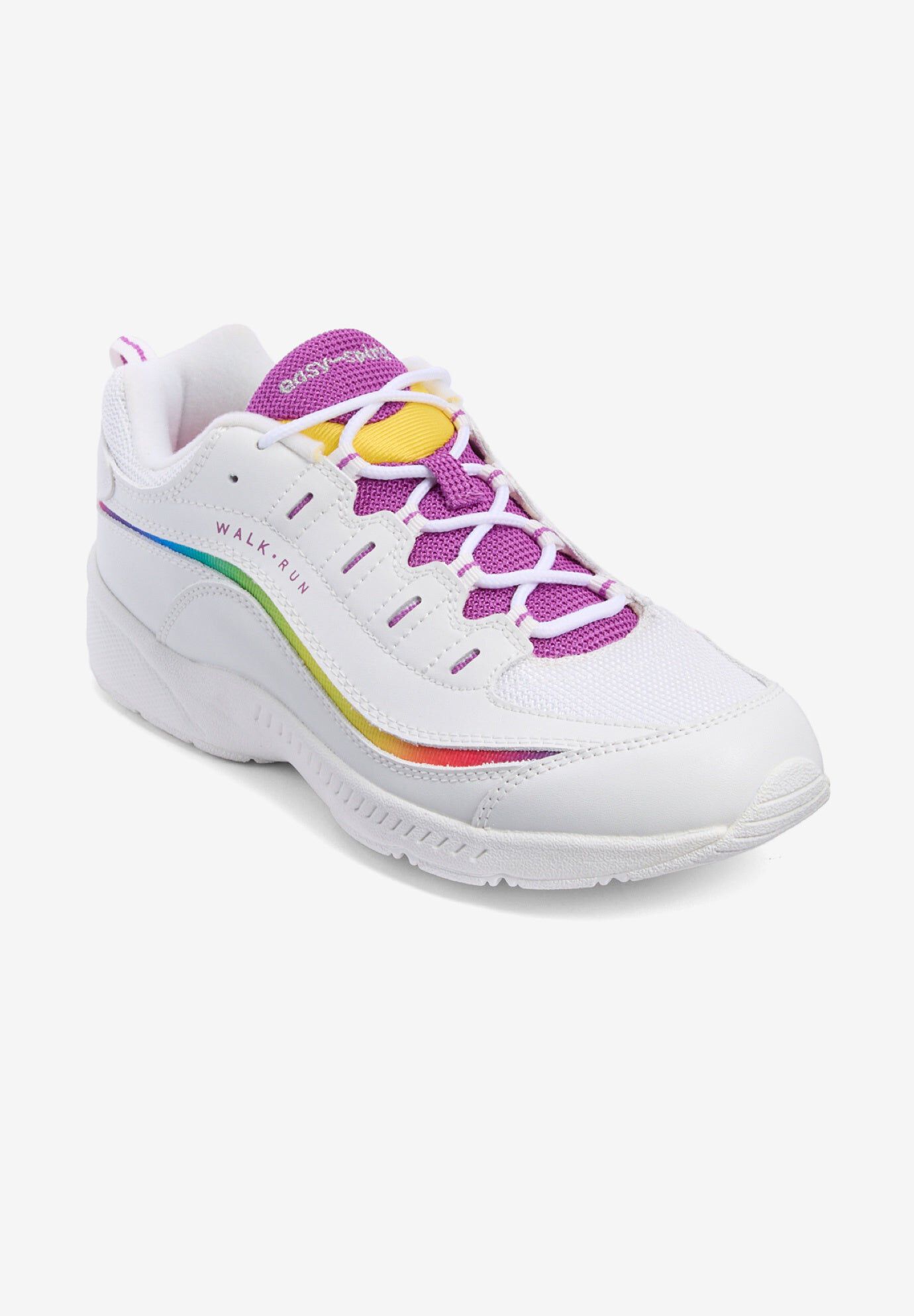 Walking Sneaker with Arch Support - Romy, White Rainbow | Woman Within