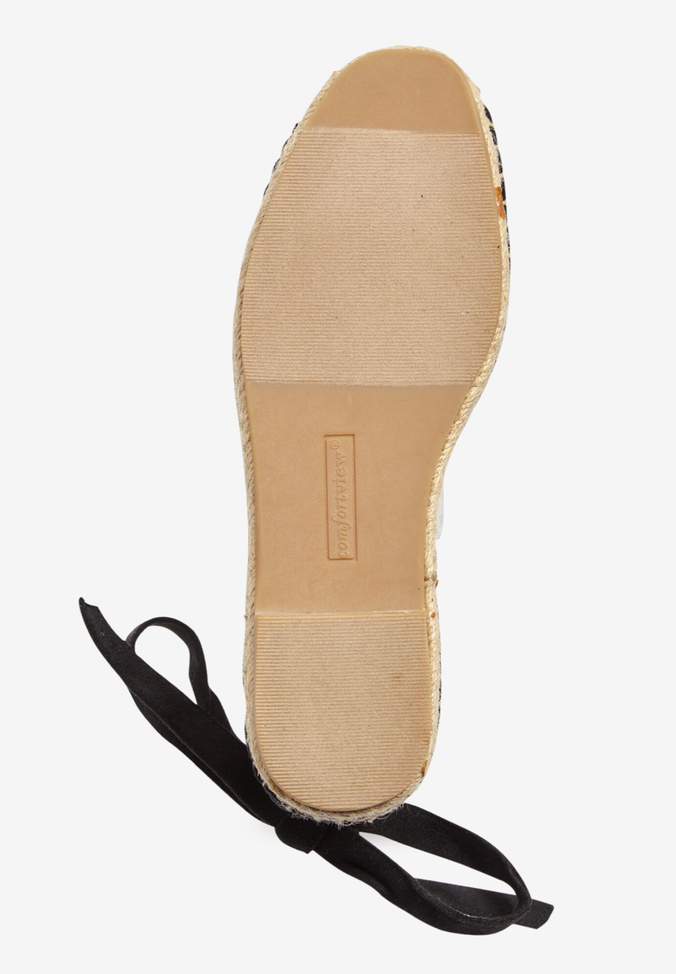 Shayla Espadrille with Strappy Suede-Like Design, Black | Woman Within