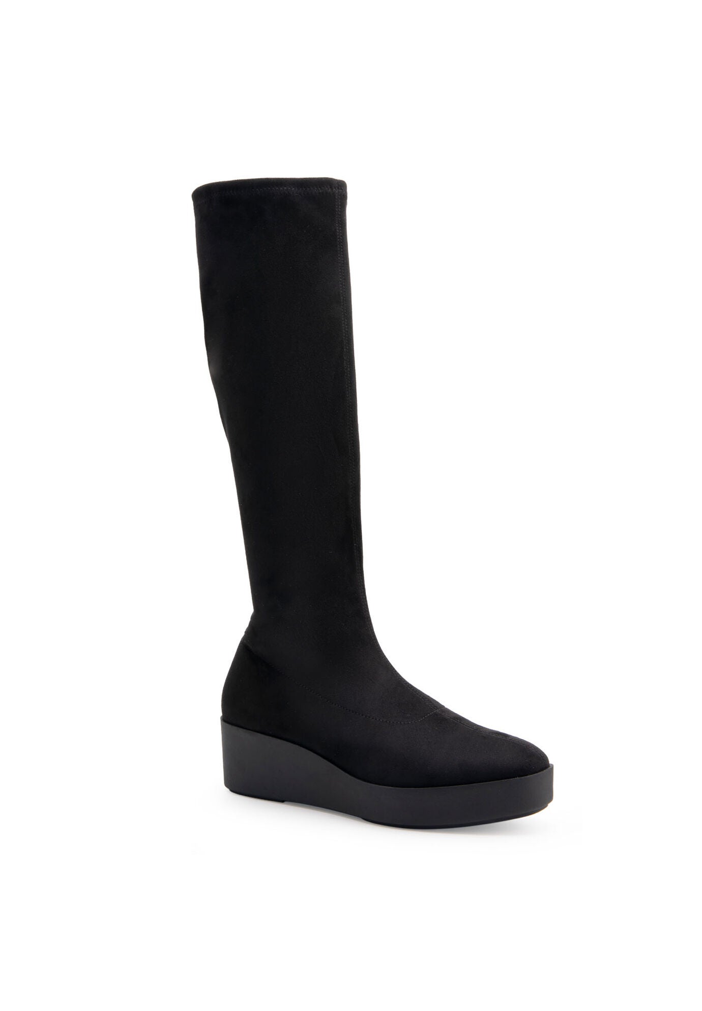 Cecina Tall Calf Boot - Knee High Faux Leather, Java Faux Suede | Woman ...