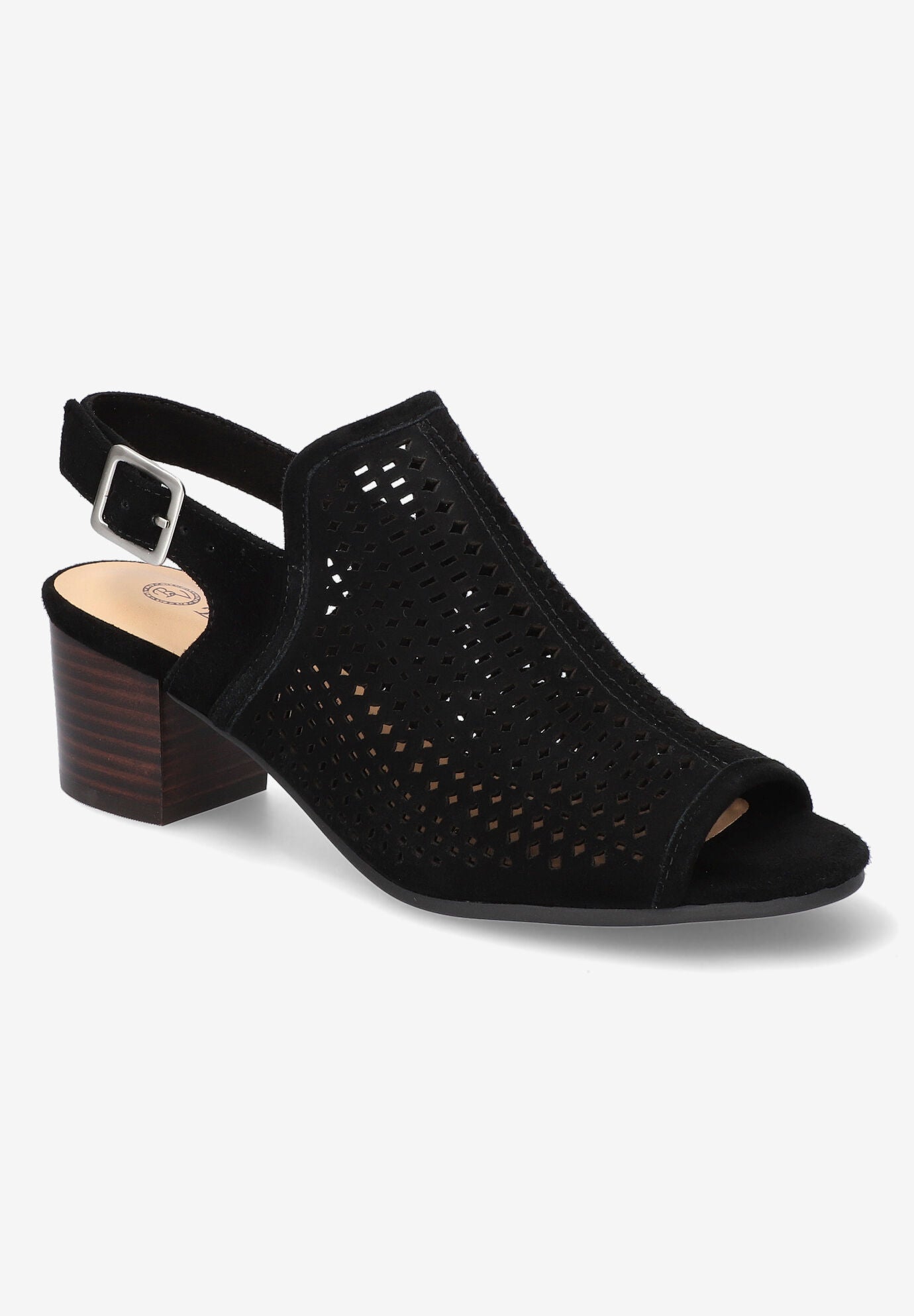 Chic Emmalyn Sandals – Block-Heel Comfort, Black Suede Leather | Woman ...