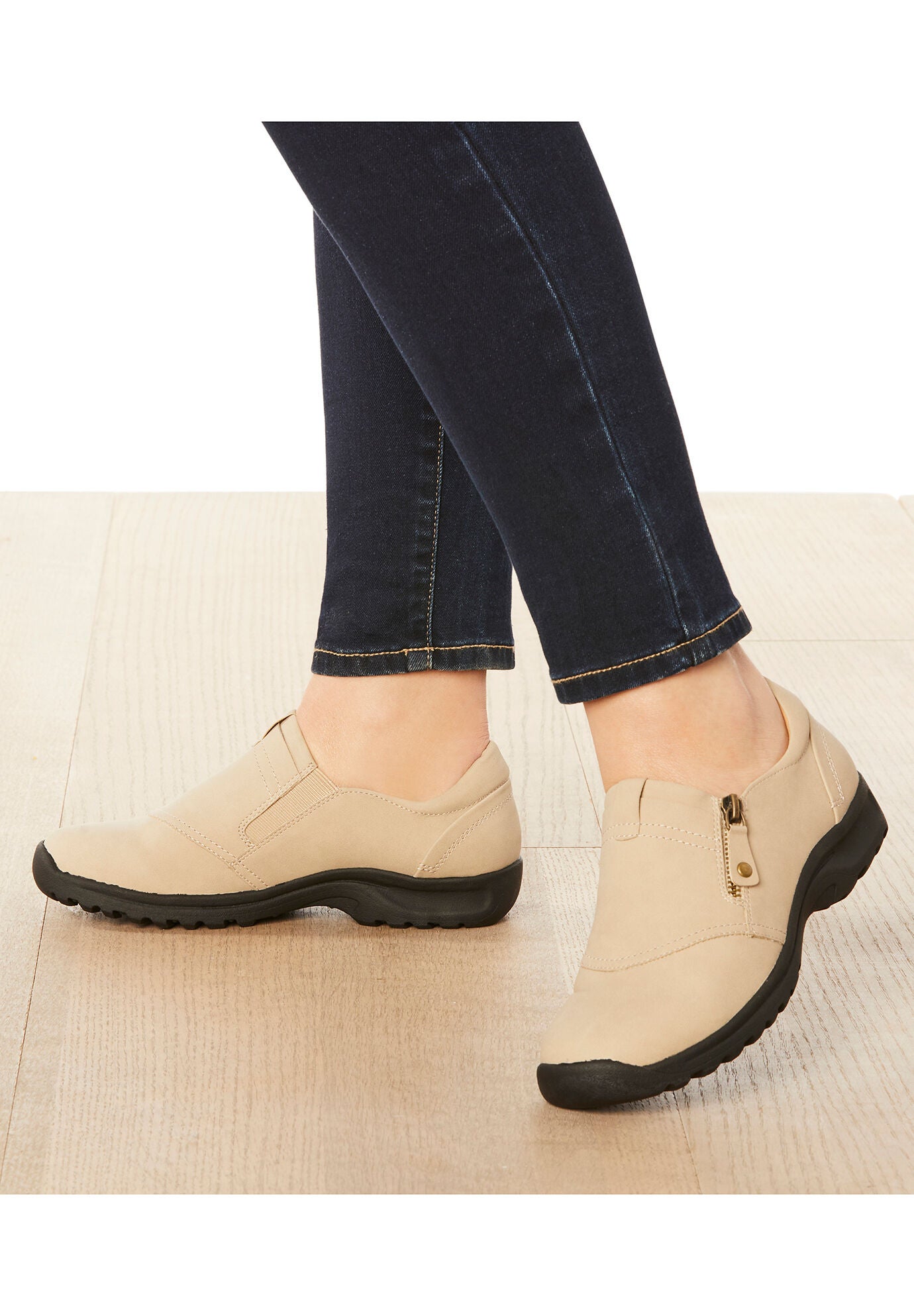 Wide Width Flats - The Aidan by Comfortview, New Navy | Woman Within