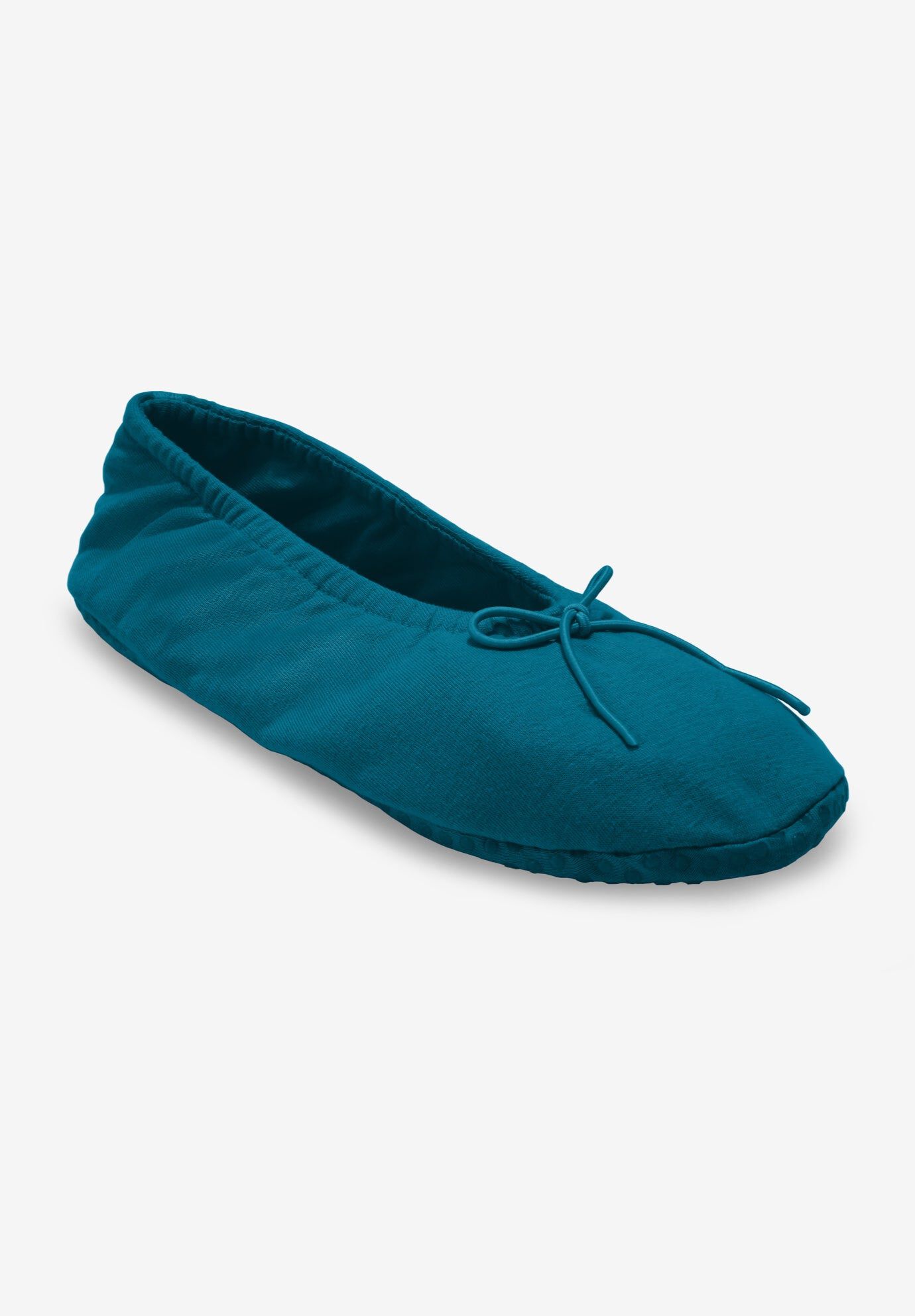 Ana Flexible Cotton Ballerina Slipper, Deep Teal | Woman Within
