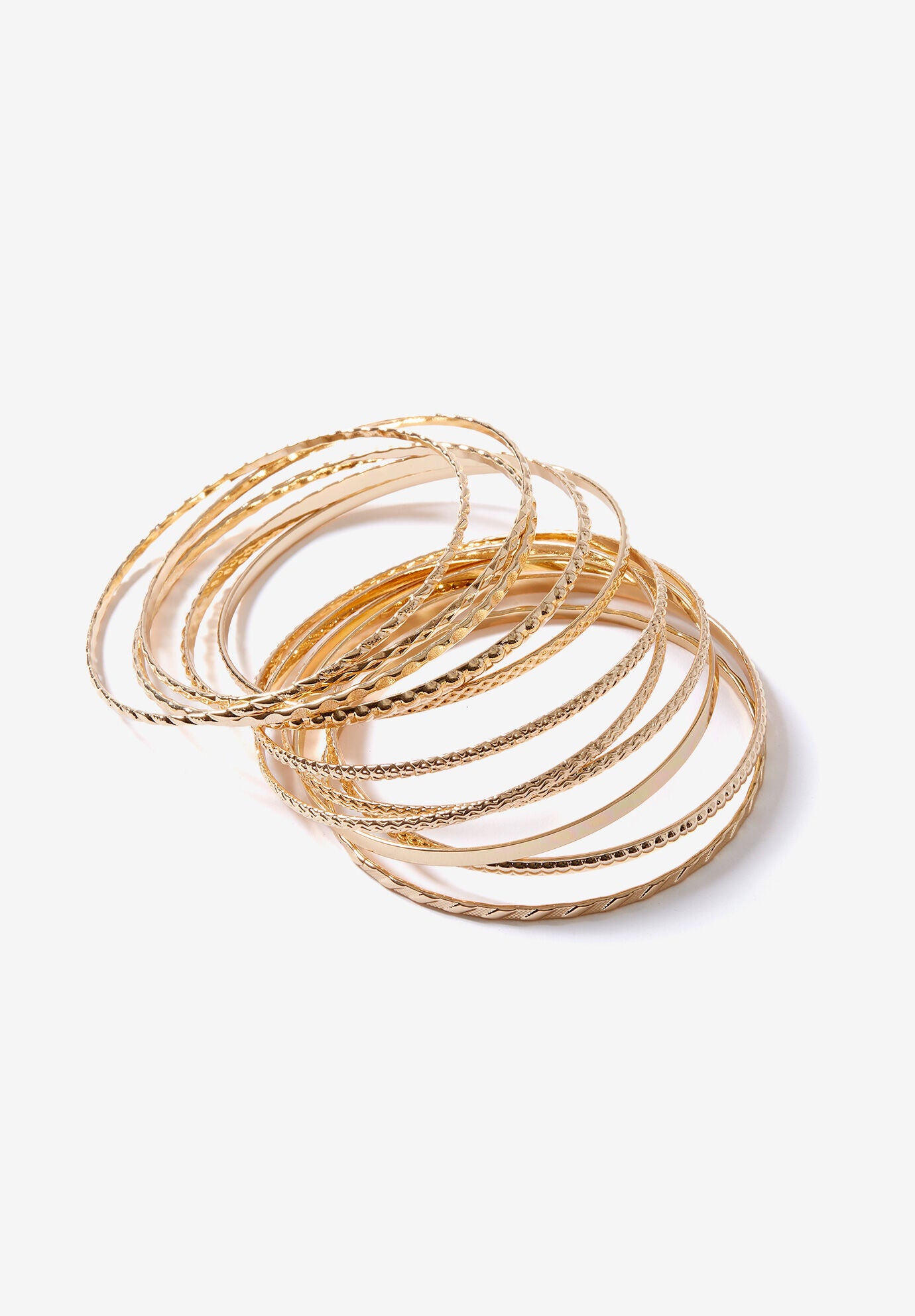 Textured Bangle Set for Women - 11 Piece, 4447603 | Woman Within