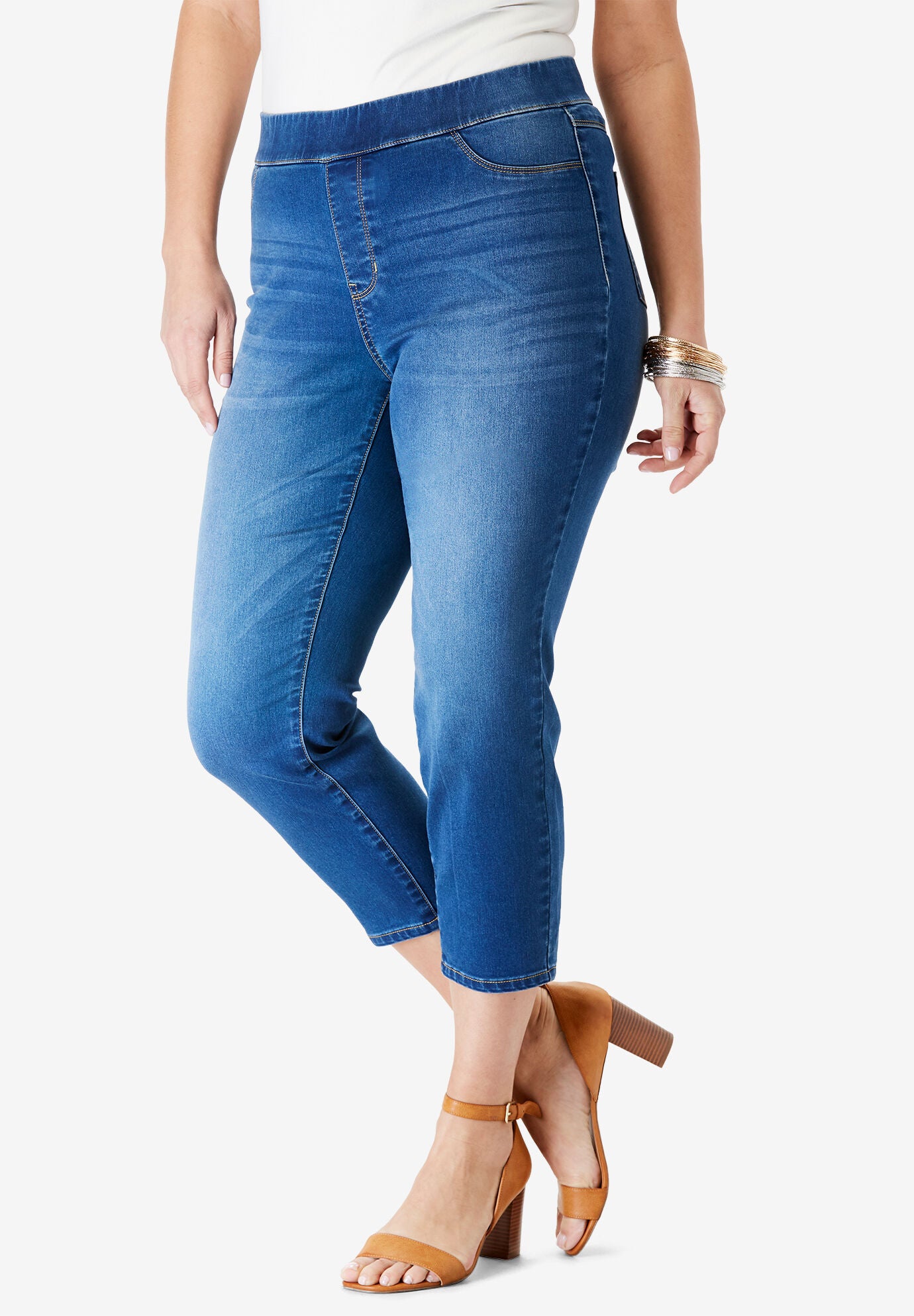 360° Stretch Capri Jean | Woman Within