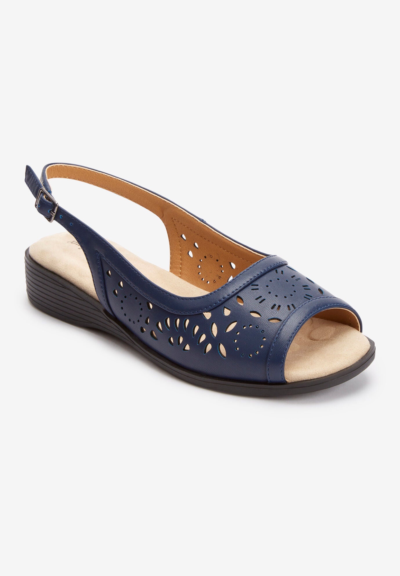 Versatile Slingbacks The Mary Sling 1 1/4" Heel, Navy | Woman Within