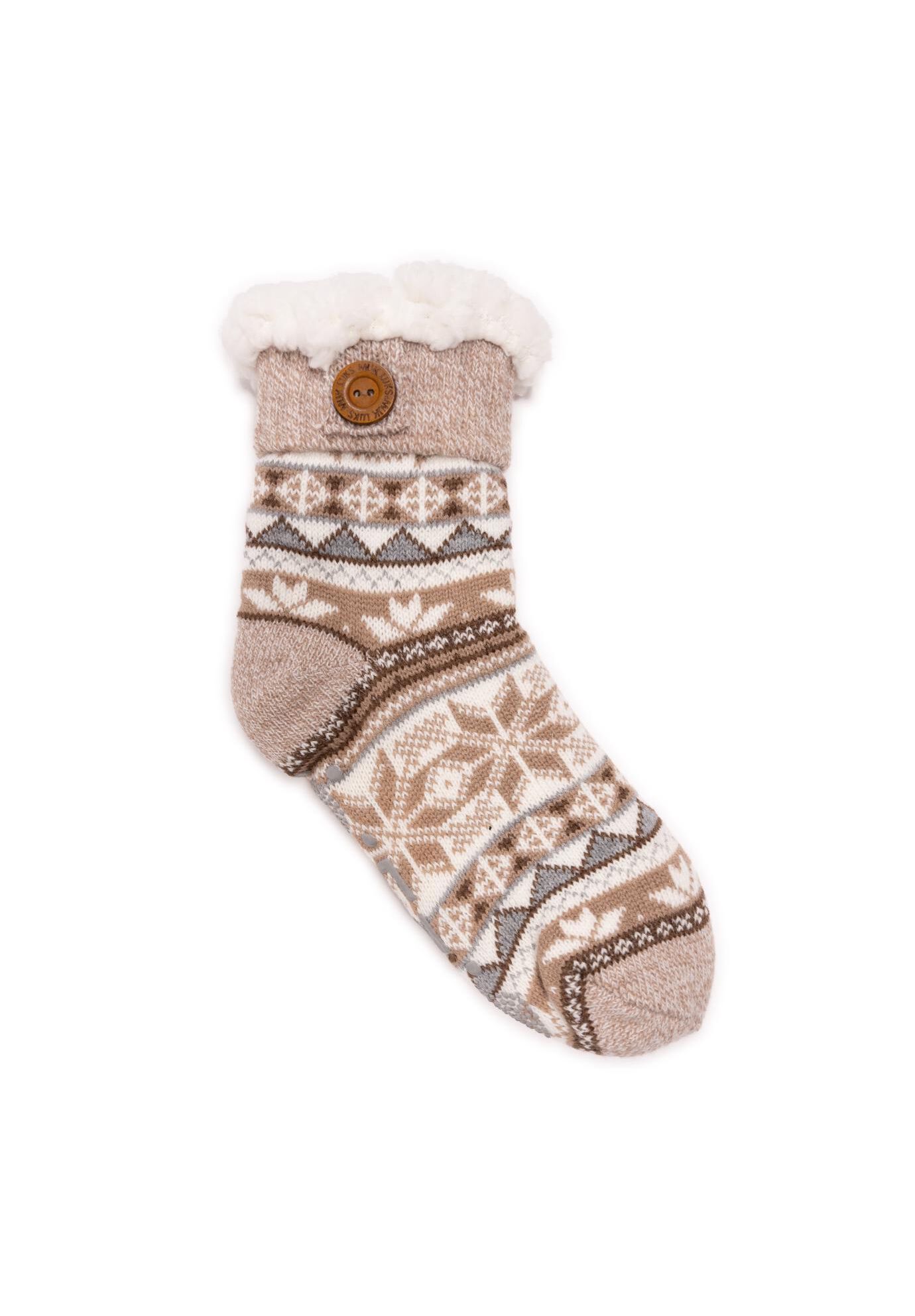 Fold Over Button Tab Cabin Socks | Woman Within