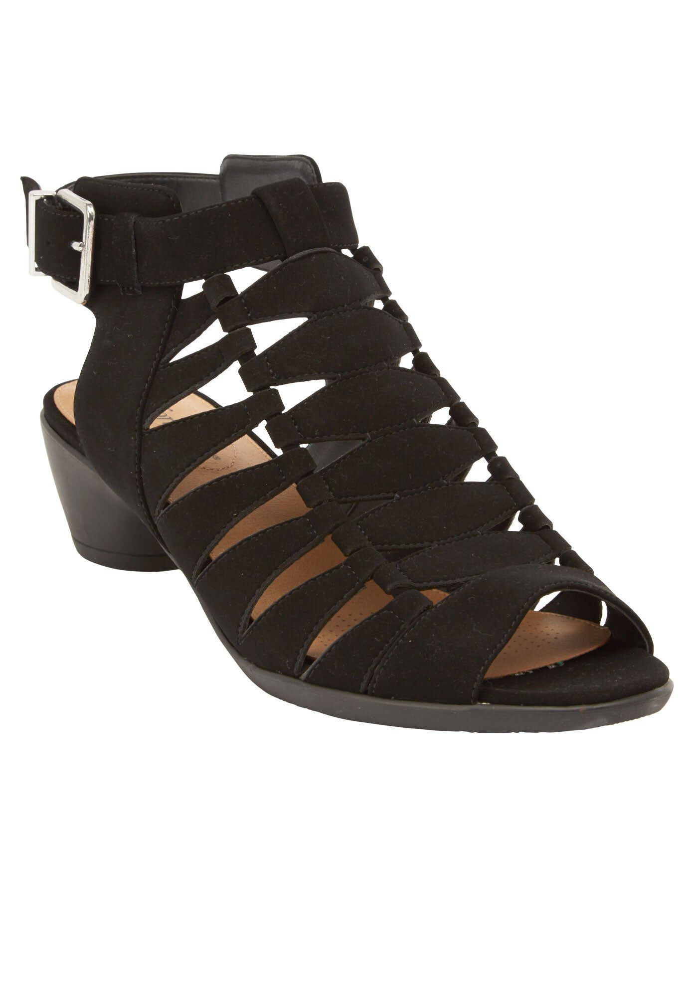 Kadie Shootie - Classic Casual Sandals, Black | Woman Within