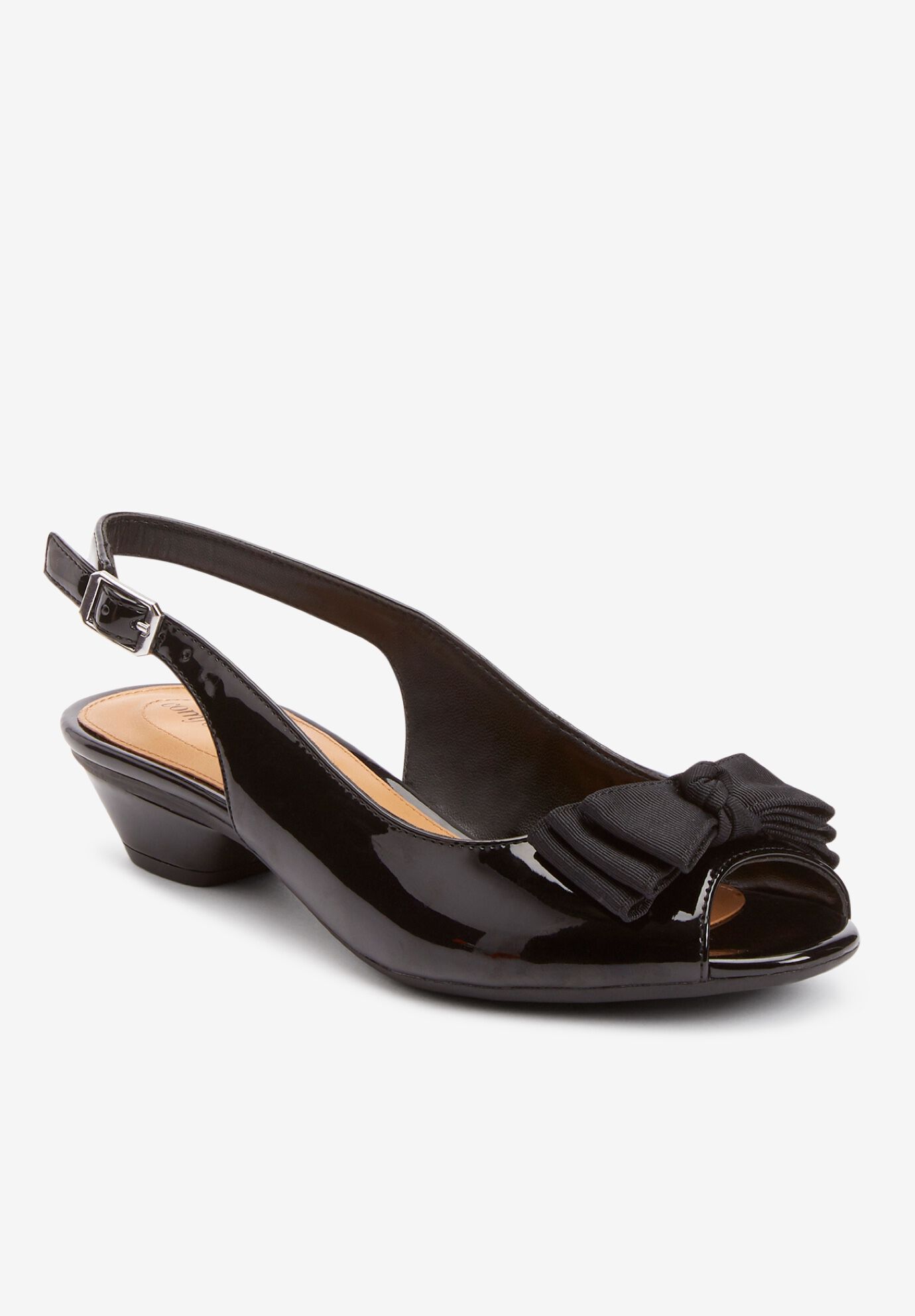 Women's Patent Reagan Slingback Shoes, Black | Woman Within