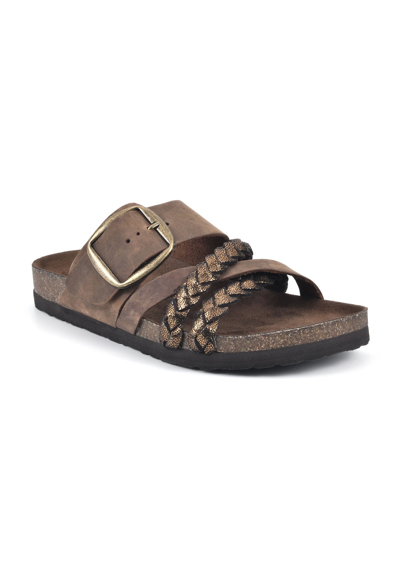 Healing Sandals with Braided Leather Straps, 4396967 | Woman Within