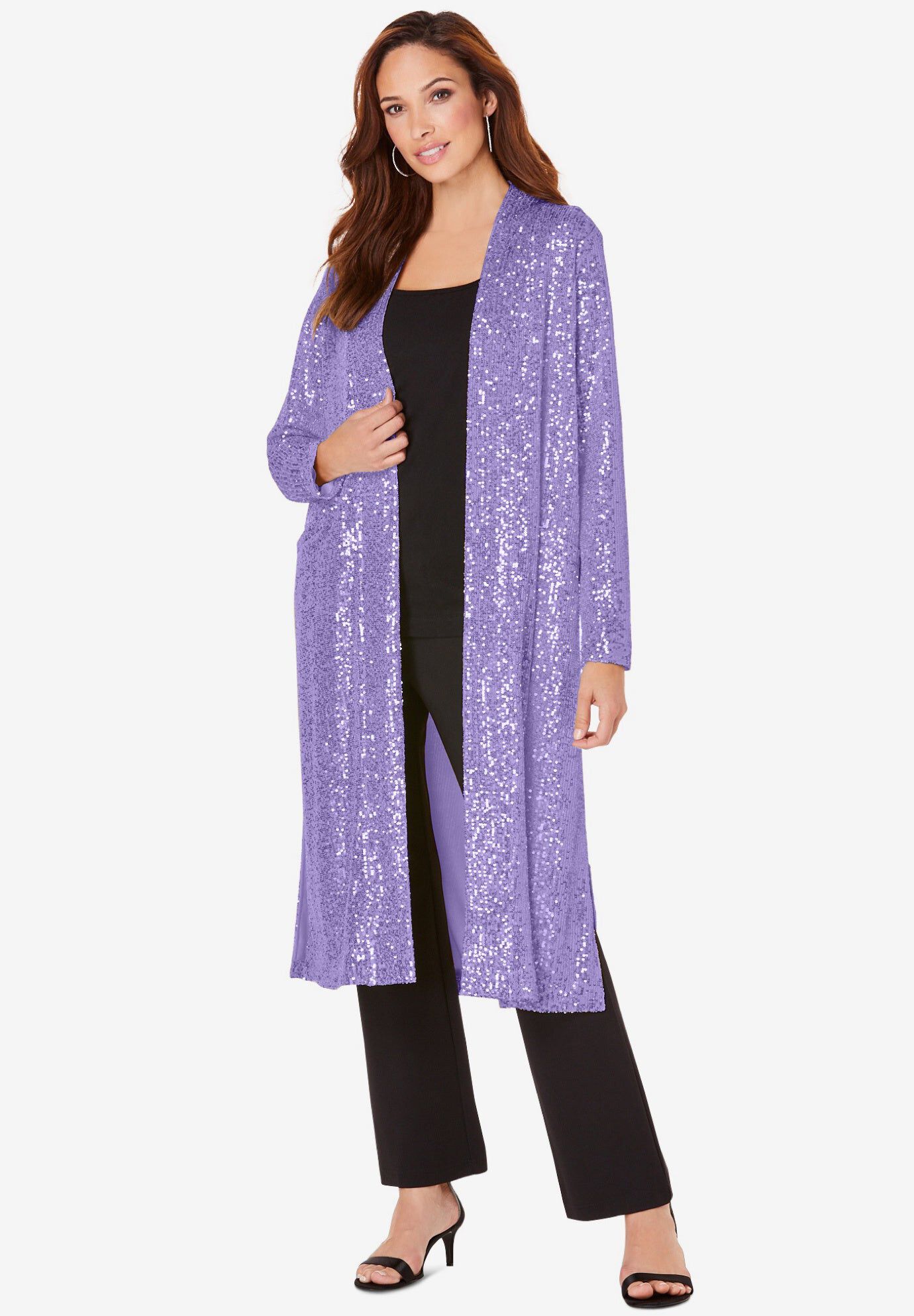 Plus Size Sequin Duster