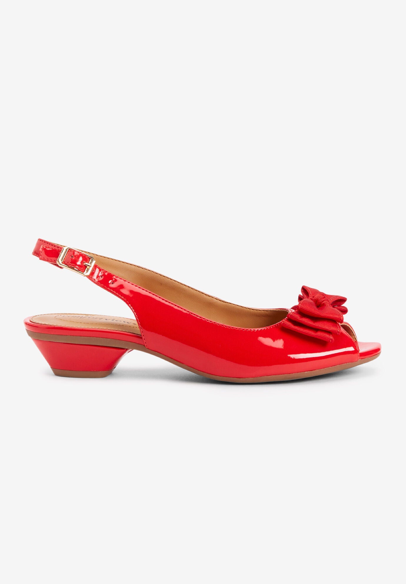 Women's Patent Reagan Slingback Shoes, Beige | Woman Within