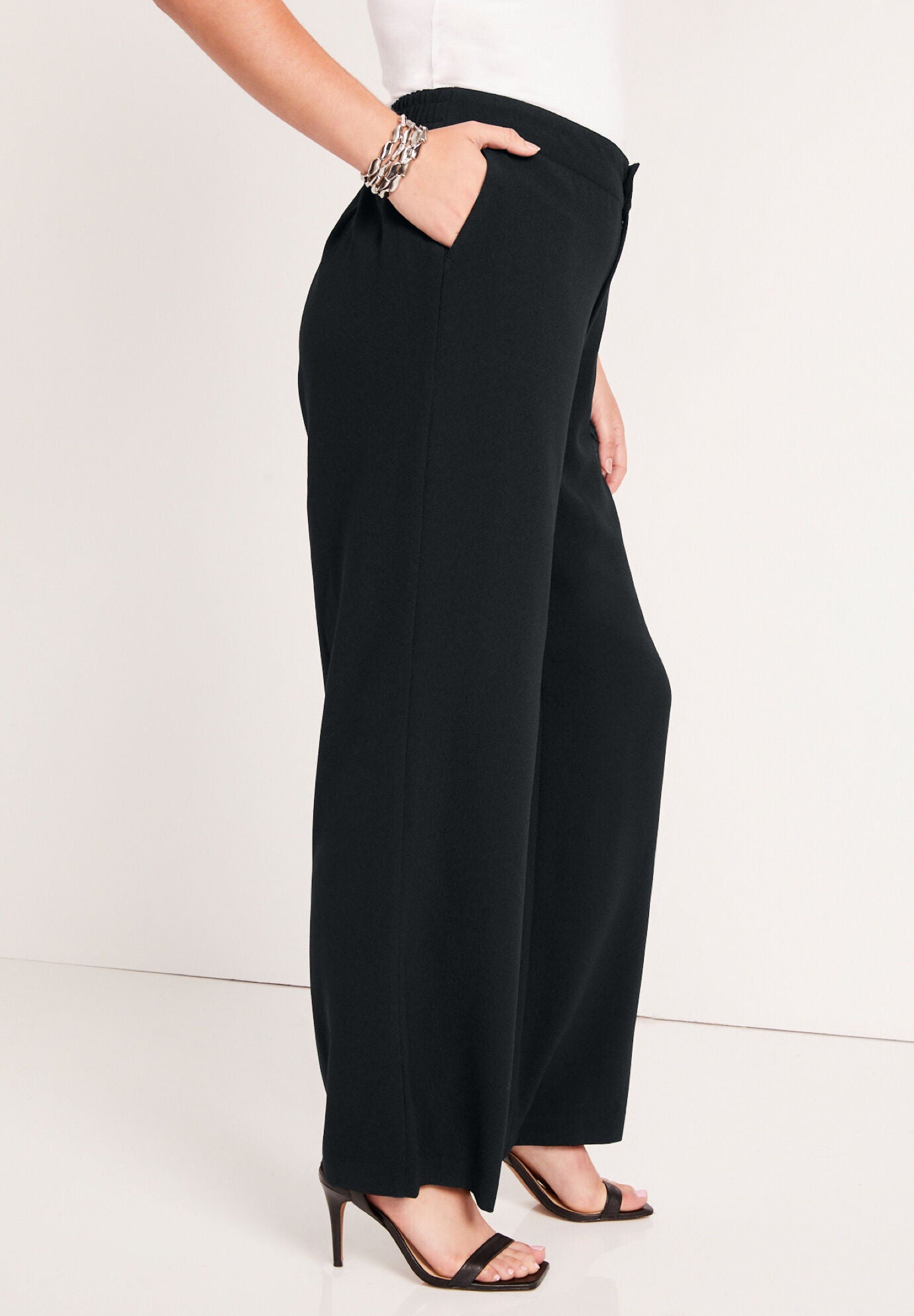 June Fit Wide-Leg Corner Office Pants | Woman Within