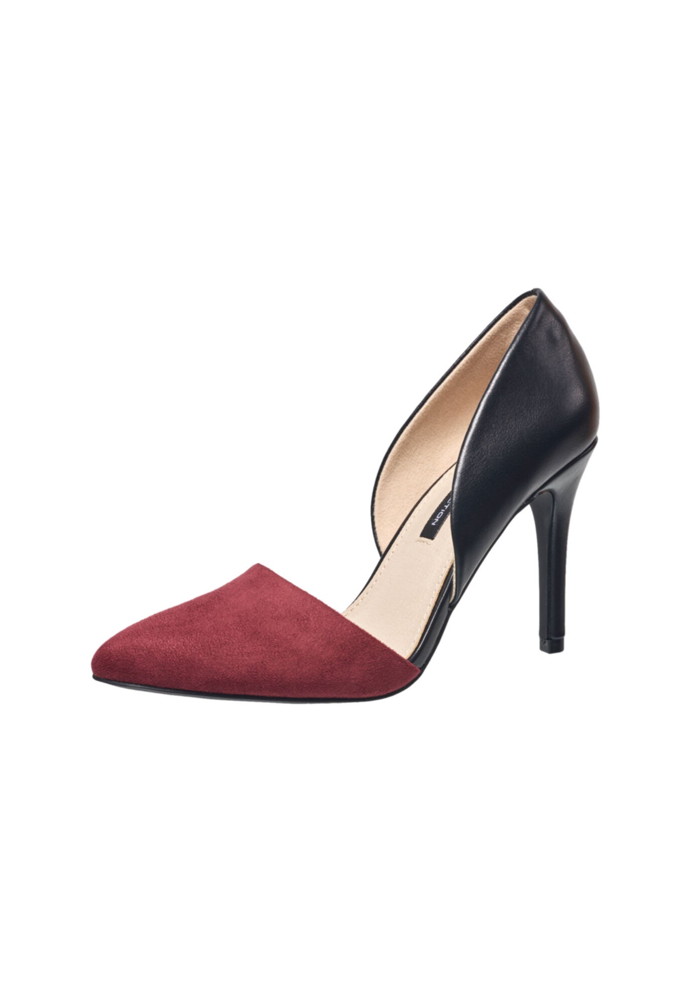 Dorsay 2 Pump - Chic Two-Toned Heels, Black Burgundy | Woman Within