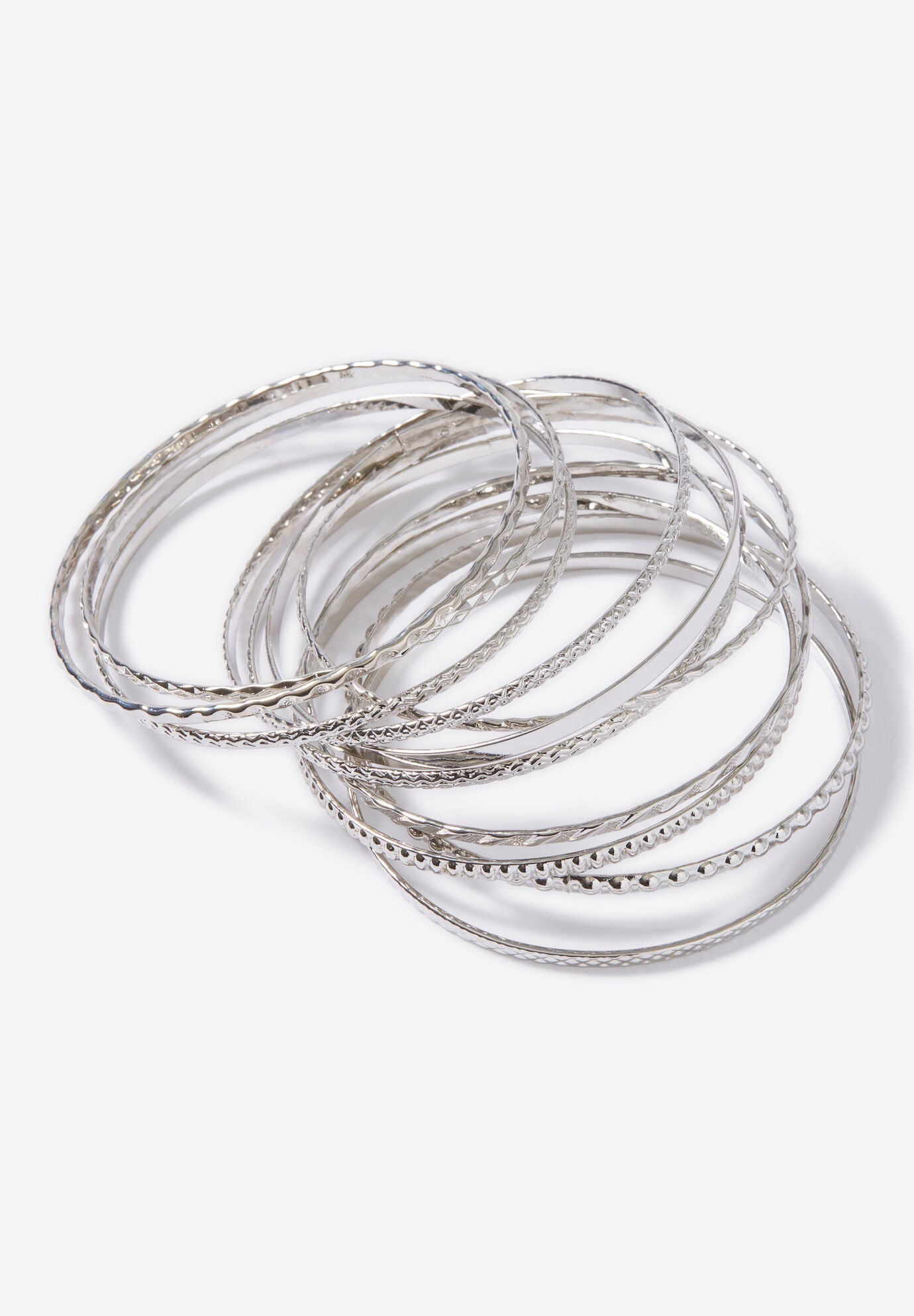 Textured Bangle Set for Women - 11 Piece, 4447603 | Woman Within