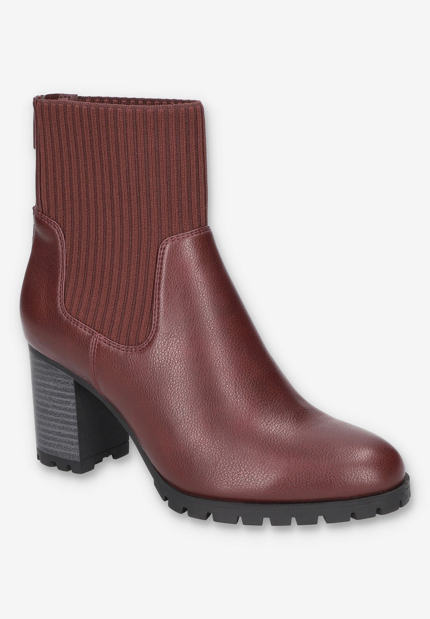 Lucia Bootie - Chelsea Style Ankle Boot, Burgundy | Woman Within