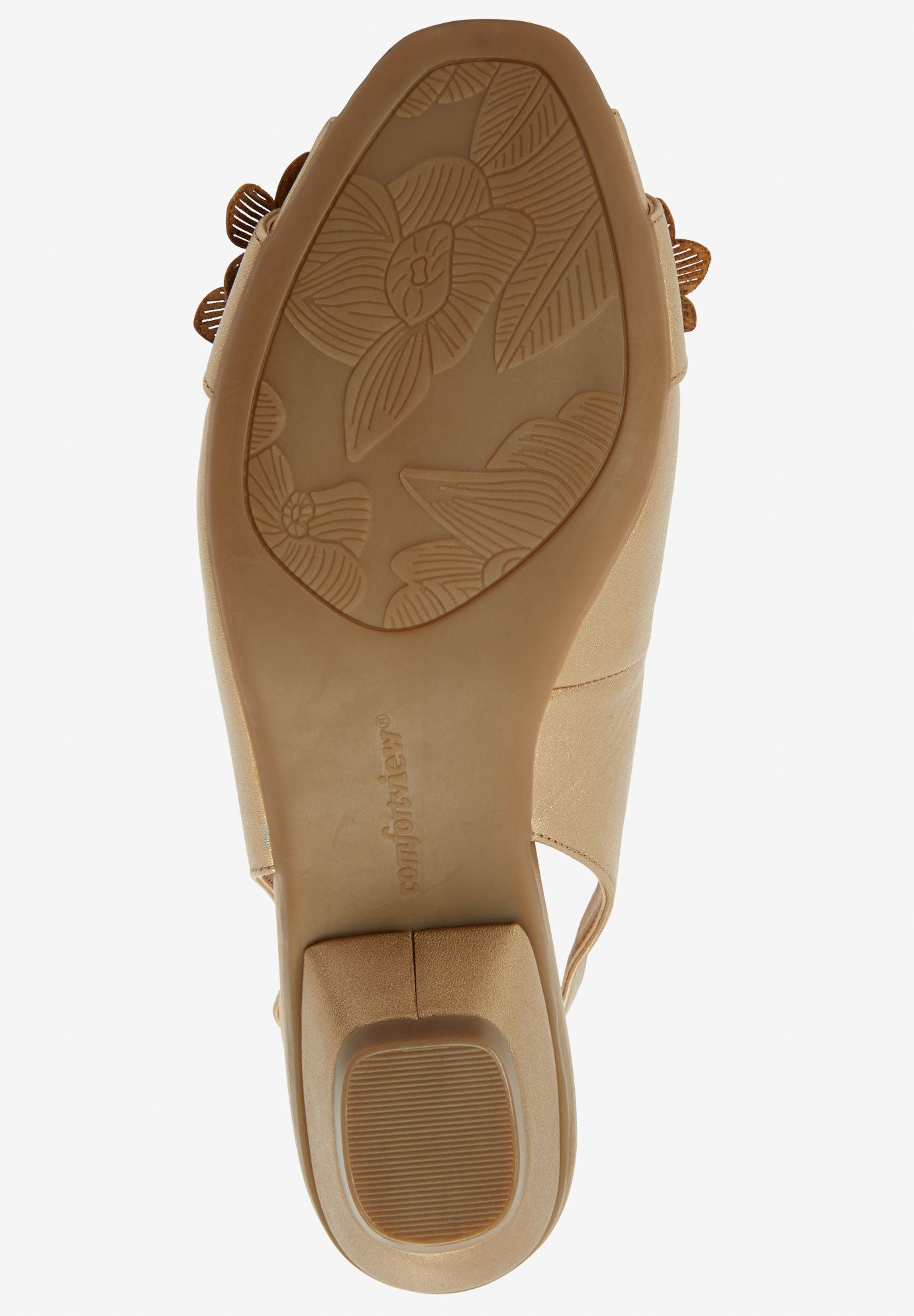 Peep-Toe Leather The Rider Slingback Sandals, Black | Woman Within