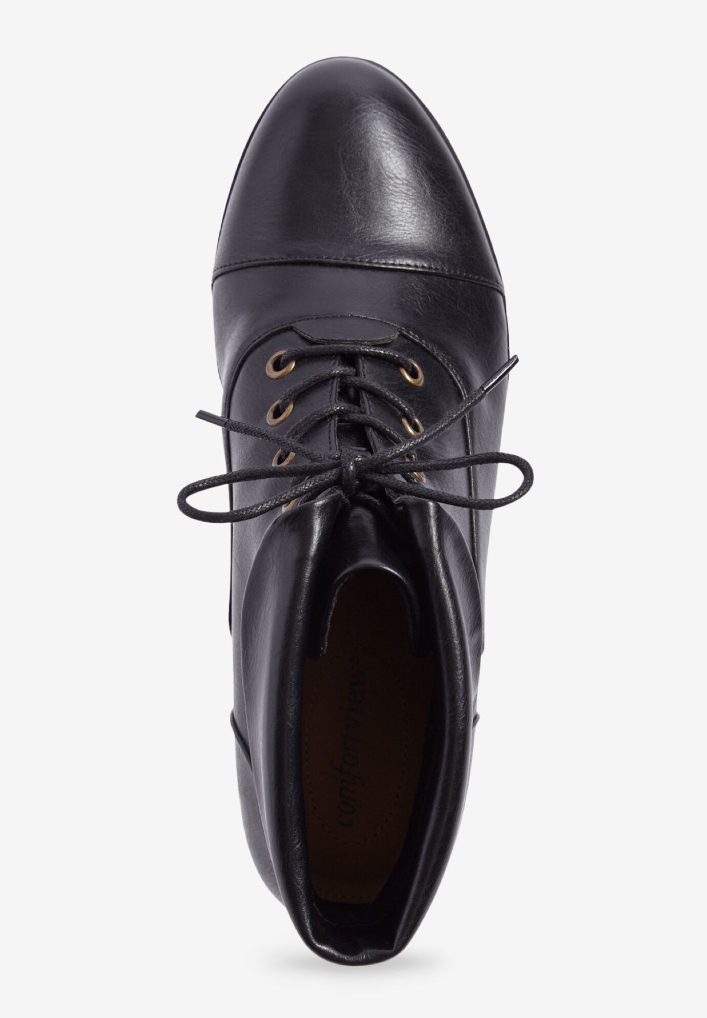 Wide Width The Darcy Bootie with Lace-Up Detailing, Black | Woman Within