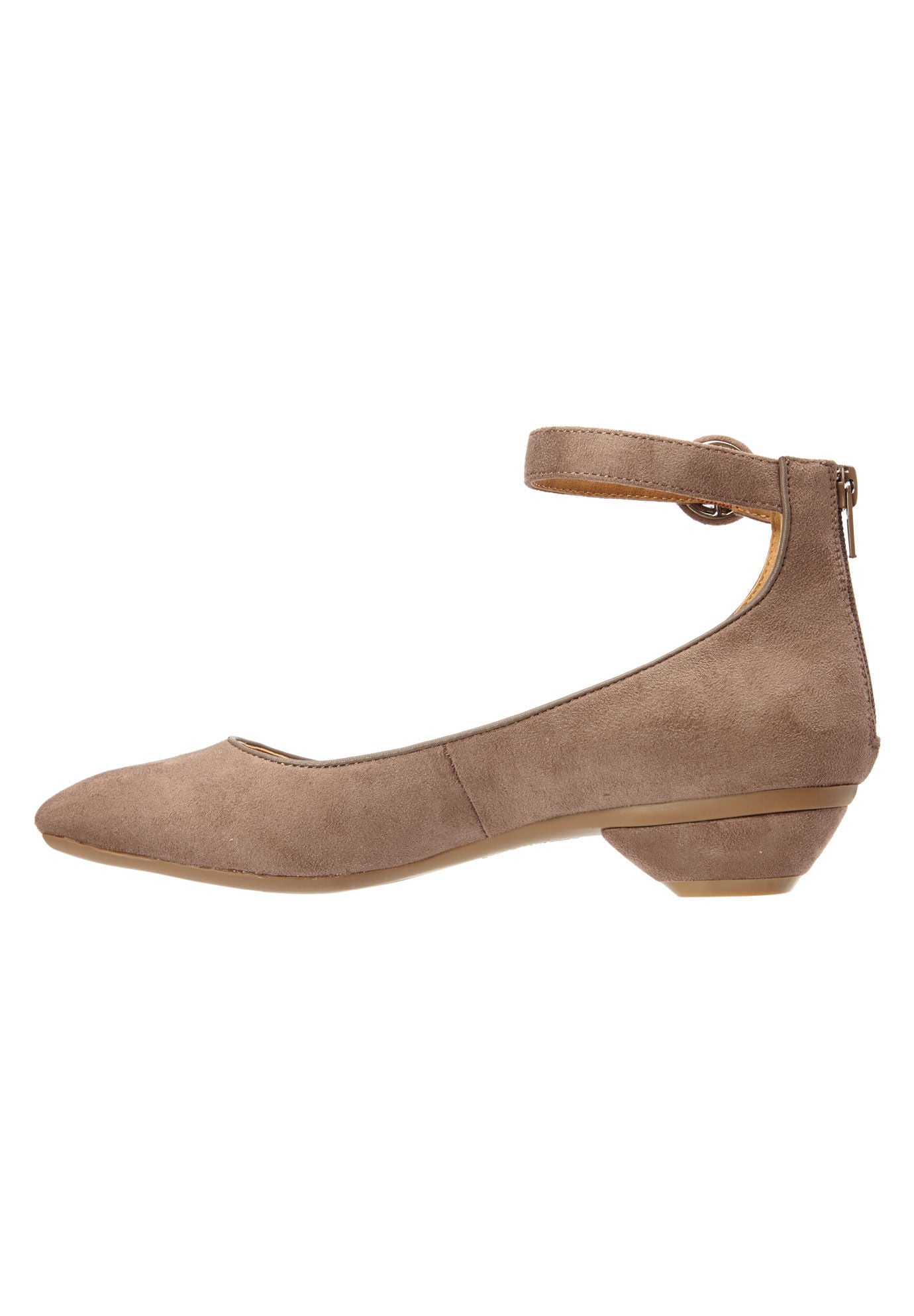 Plus-Size Suede Zip Pumps – Pixie Model, Black | Woman Within