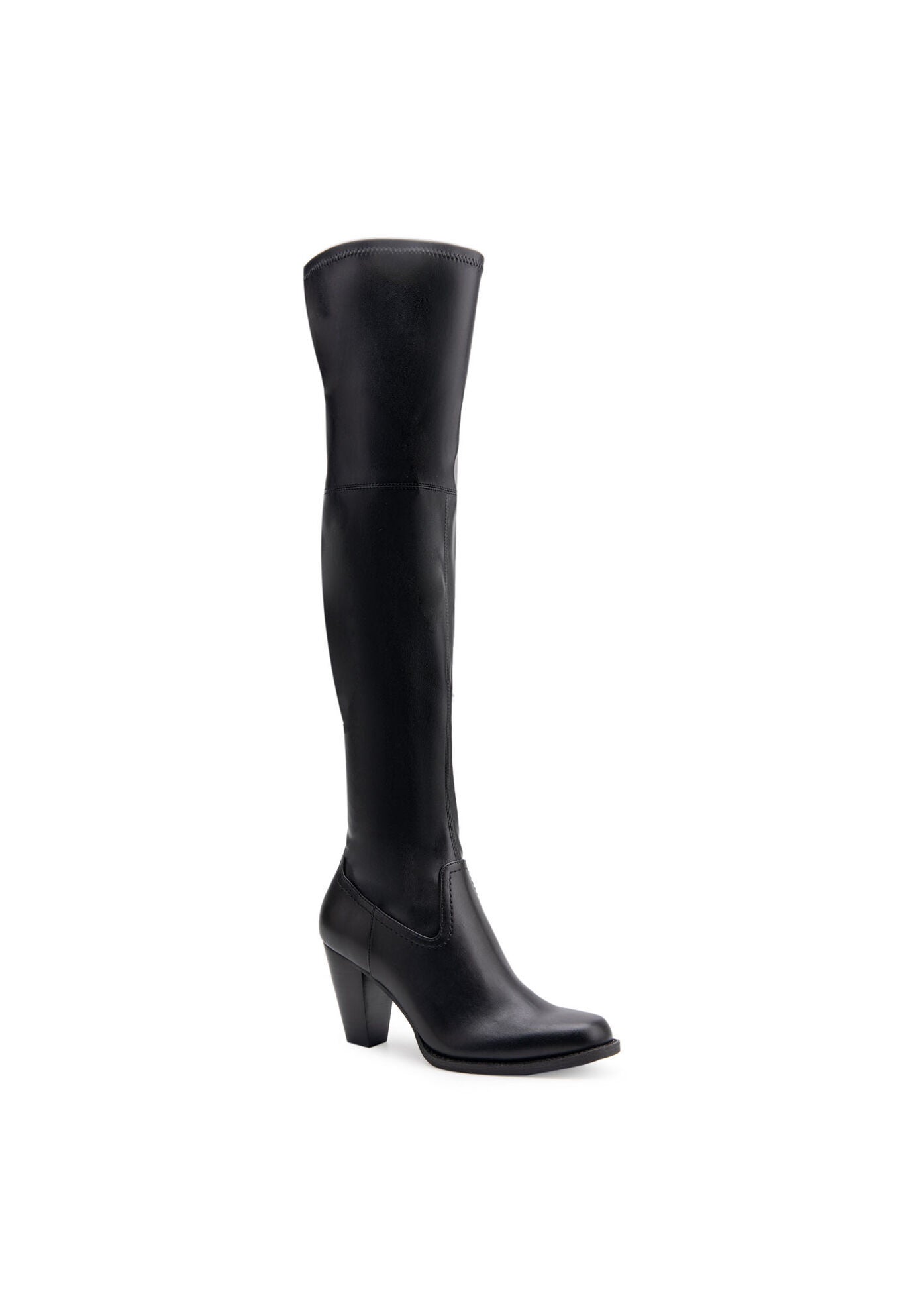 Lewes Tall Calf Boot - Over-the-Knee Stretch, Black | Woman Within