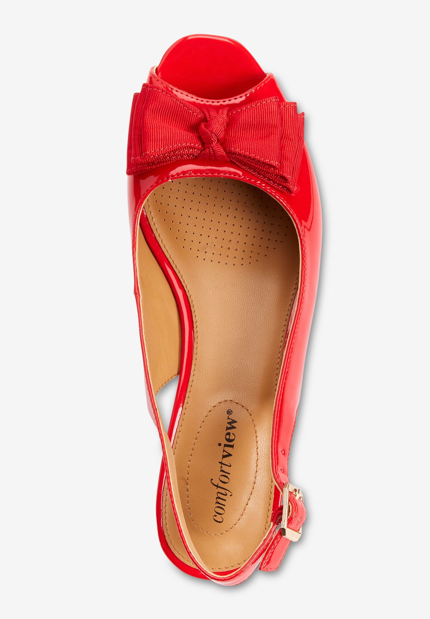 Women's Patent Reagan Slingback Shoes, Beige | Woman Within