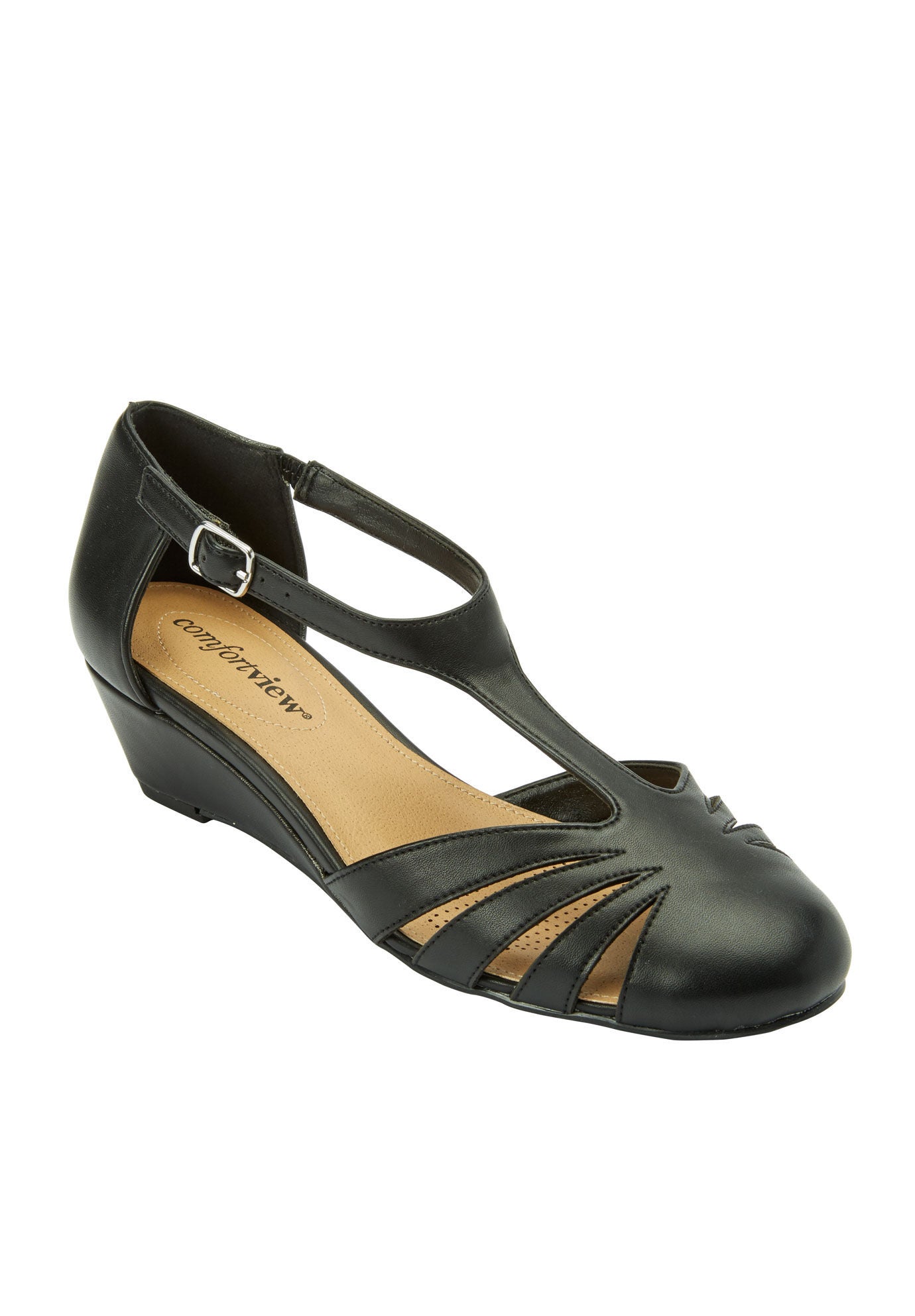Wide Width Zora T-Strap Pumps for Women | Woman Within