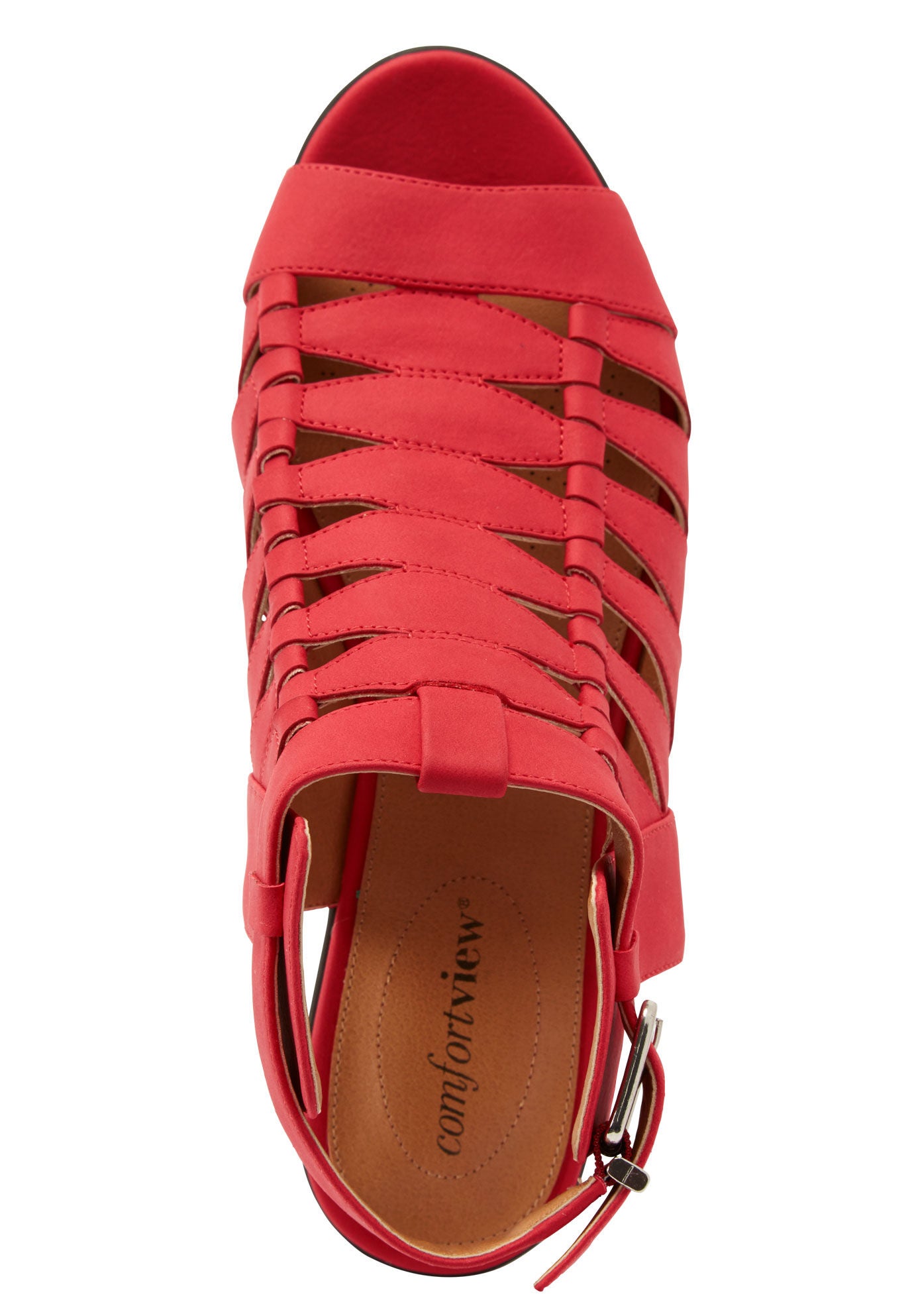 Kadie Shootie - Classic Casual Sandals, Hot Red | Woman Within