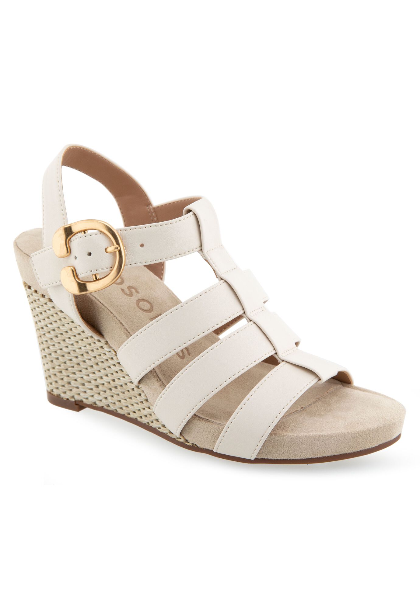 Paige Wedge Sandals Unique Caged Upper, Eggnog Pewter Leather | Woman ...