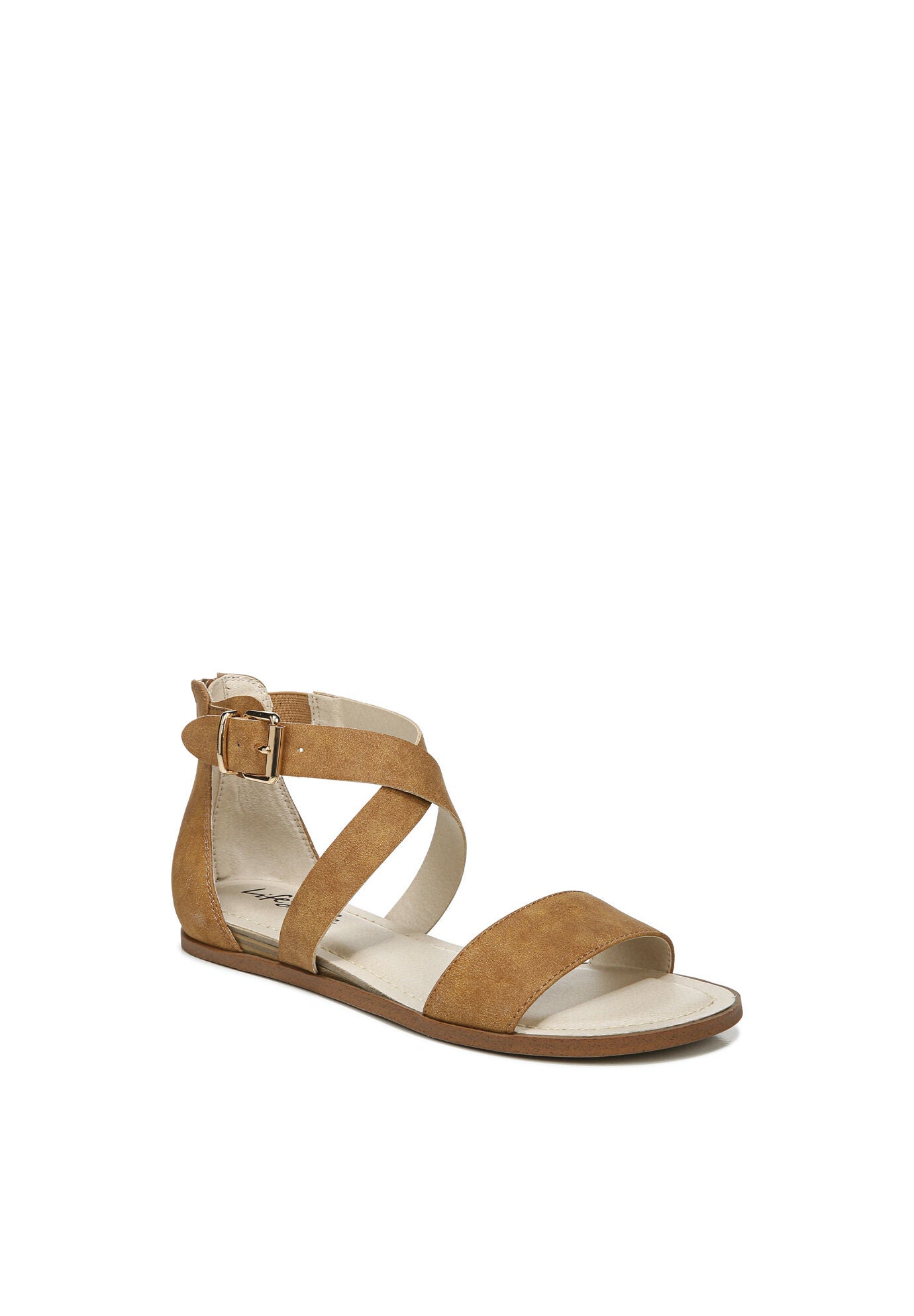 Chic Strappy Riley Sandal for Women, Tan | Woman Within