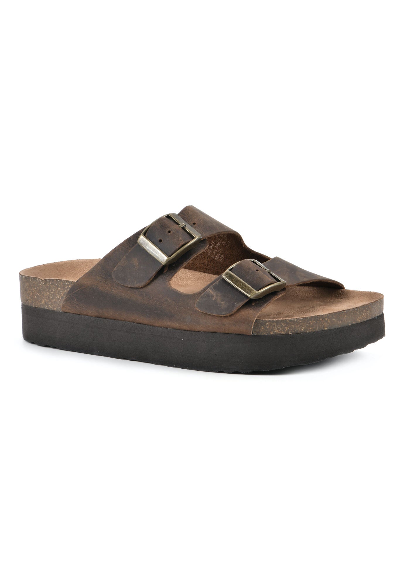 High Flyer Footbed Sandal for Women, White Leather | Woman Within