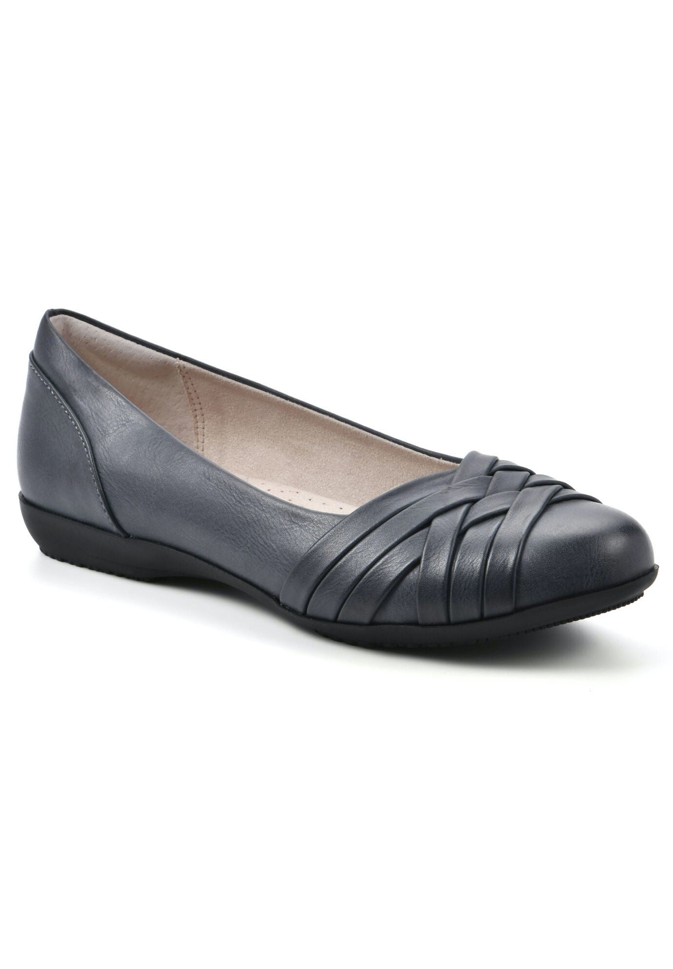 Chic Casual Flat - Perfect Ballet Footwear, Navy Burnished Smooth ...