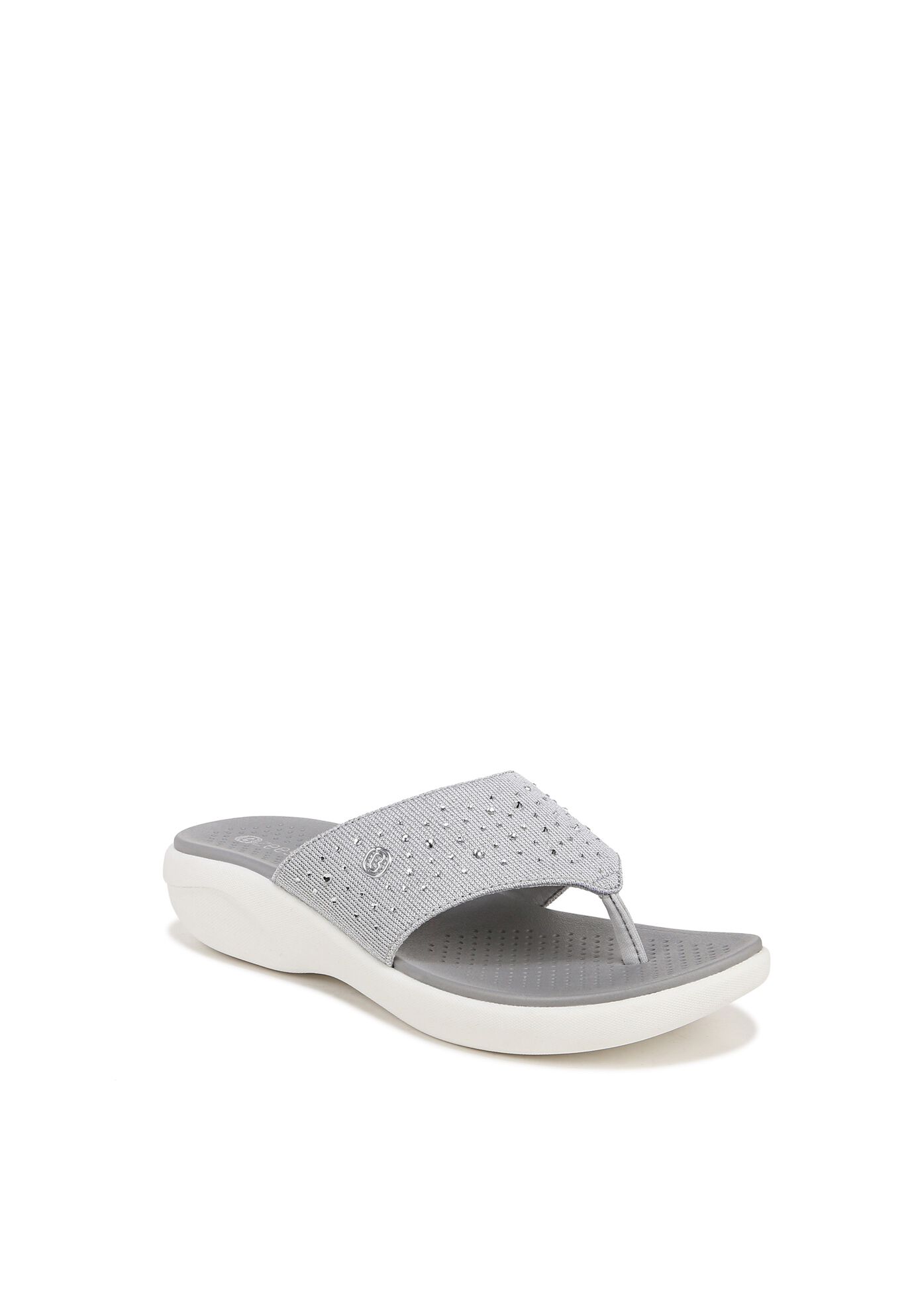 Cruise Bright Sparkly Thong Sandals, Oyster White | Woman Within