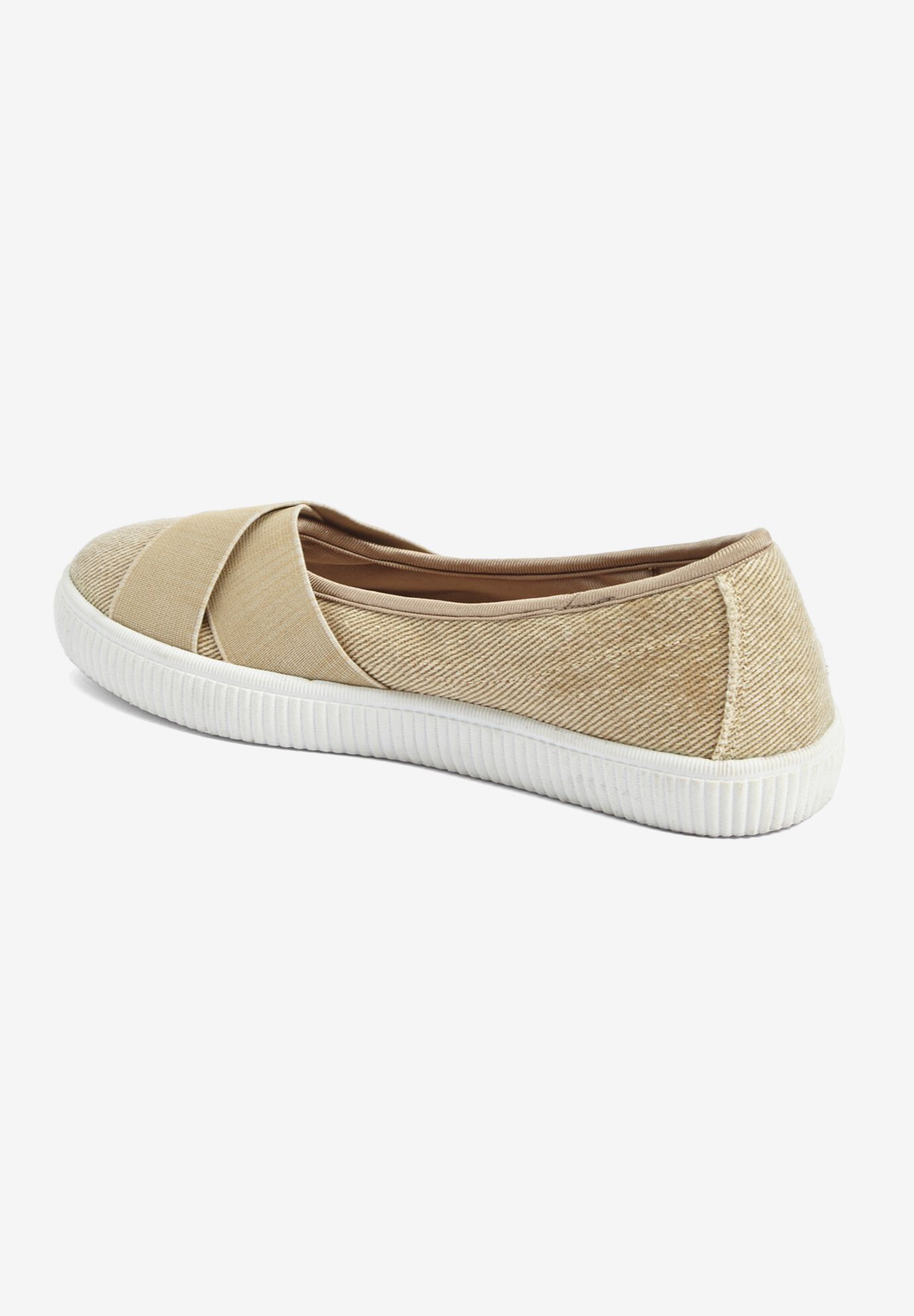 Jazlyn Slip-On Canvas Sneakers for Women, Khaki | Woman Within