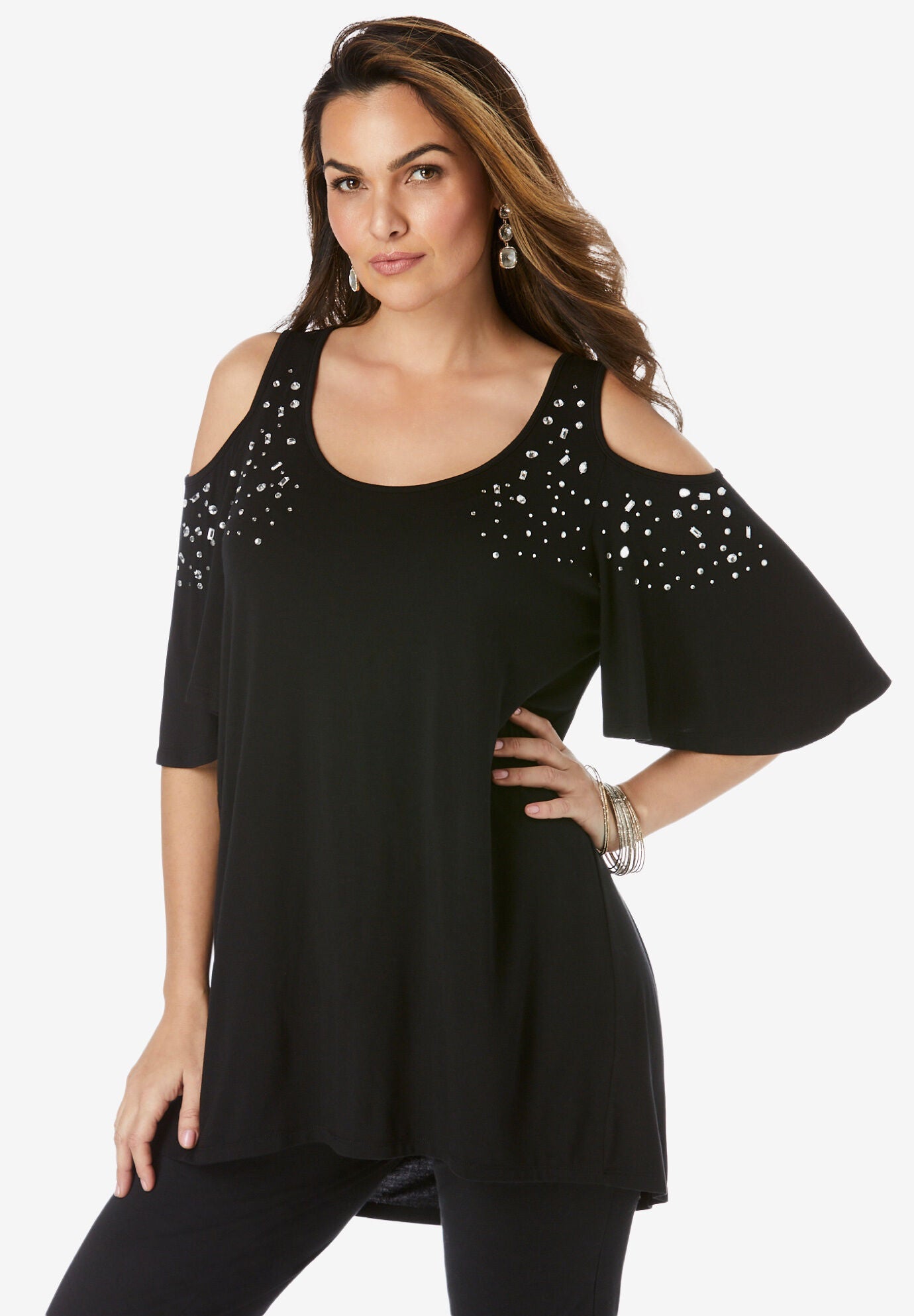 Cold-Shoulder Ultra Drape Tunic | Woman Within