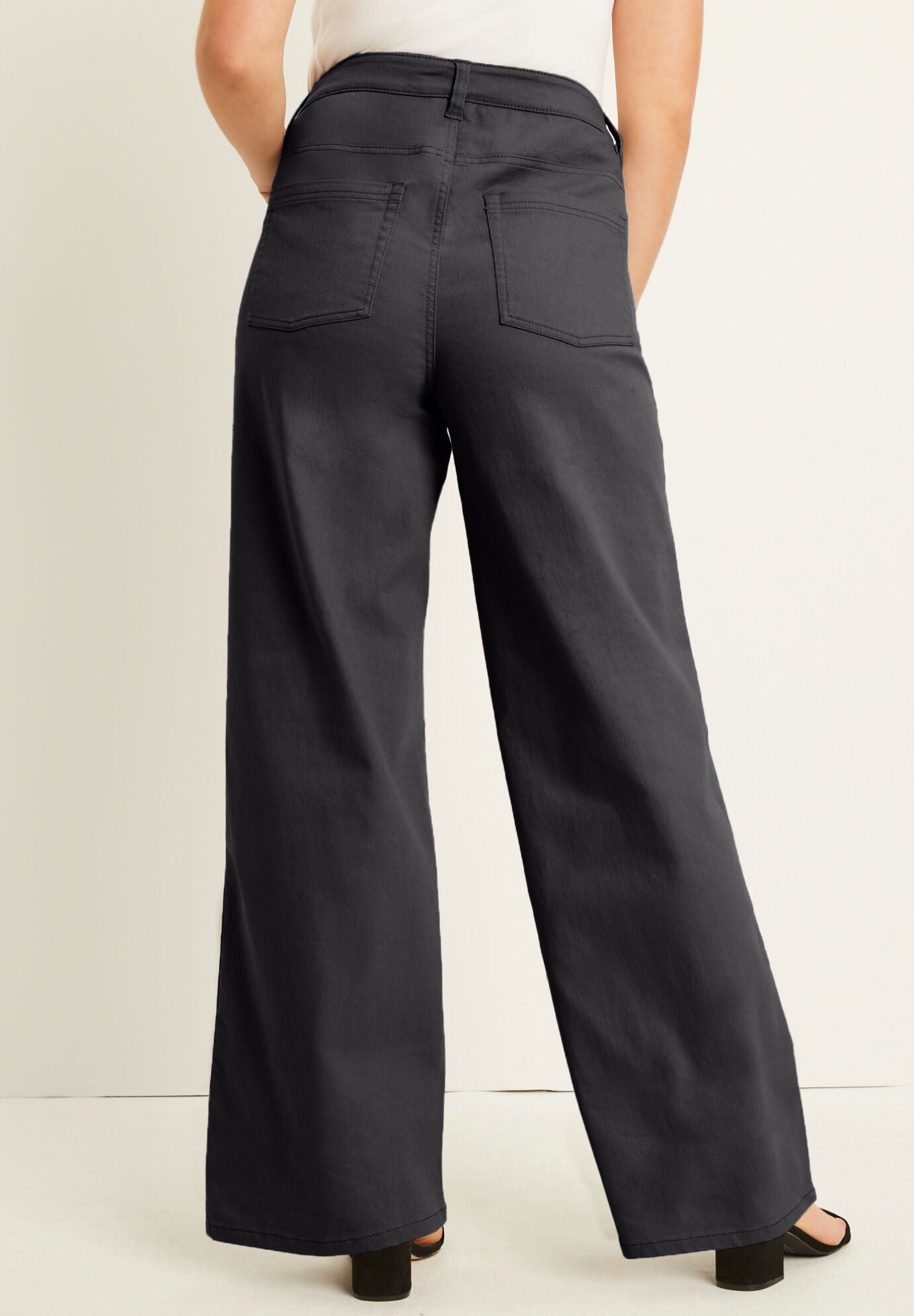 Wide-Leg Jeans - June Fit, 31" Inseam, Dark Blue | Woman Within