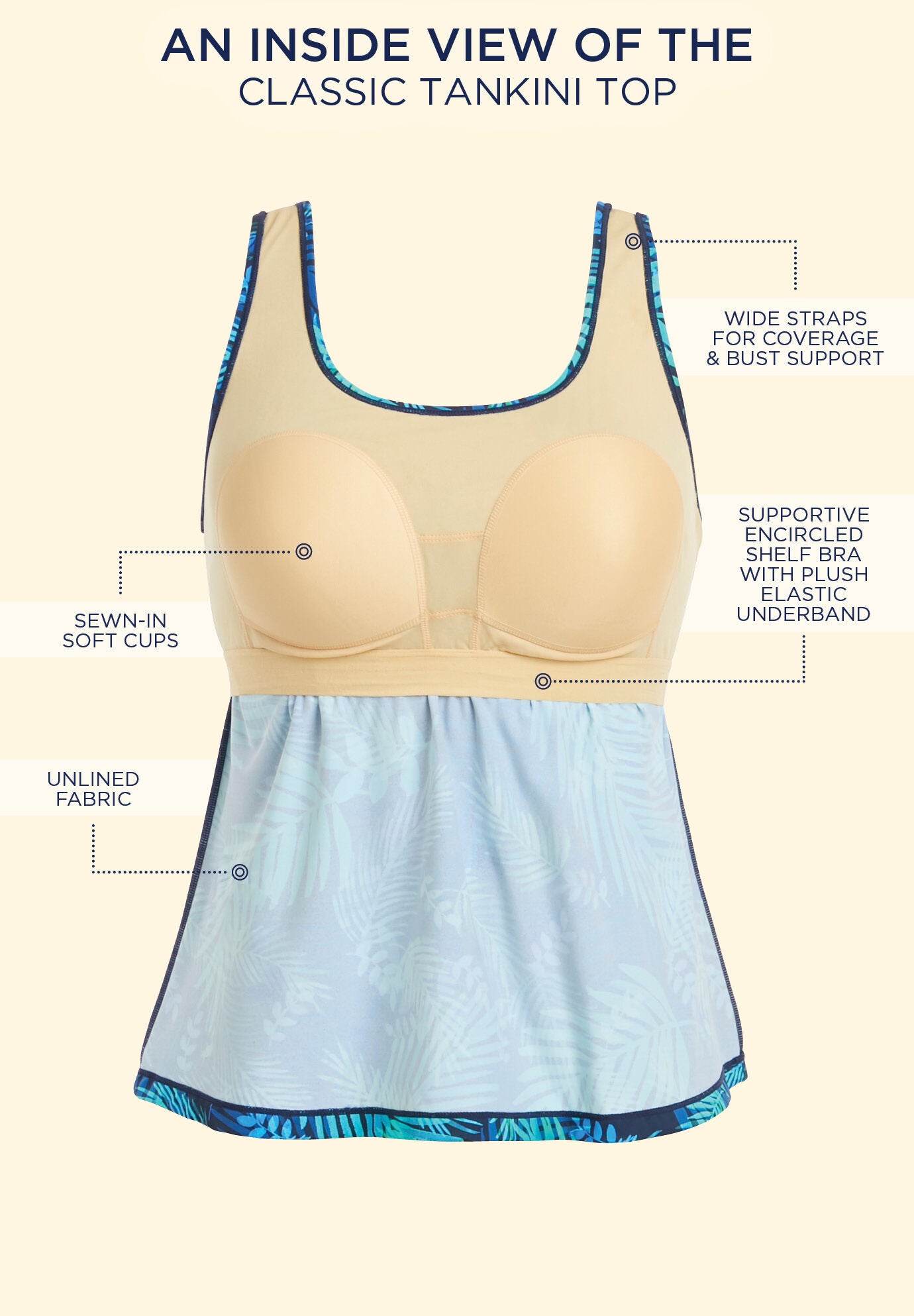Classic Tankini Top - Full Bust Support, Garden Rose | Woman Within