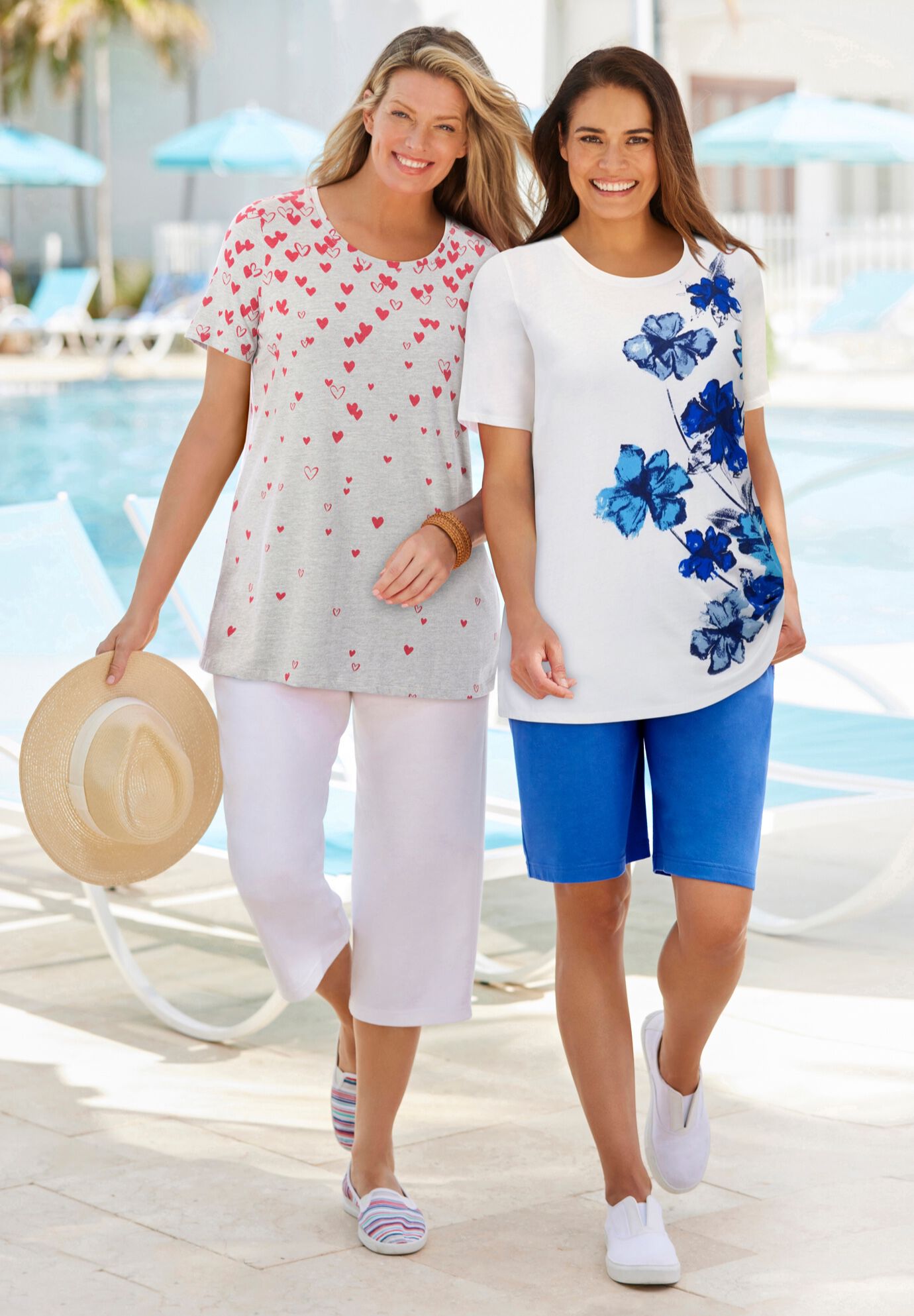 Women's Graphic Tee - Bold Statements, French Blue Lotus | Woman Within