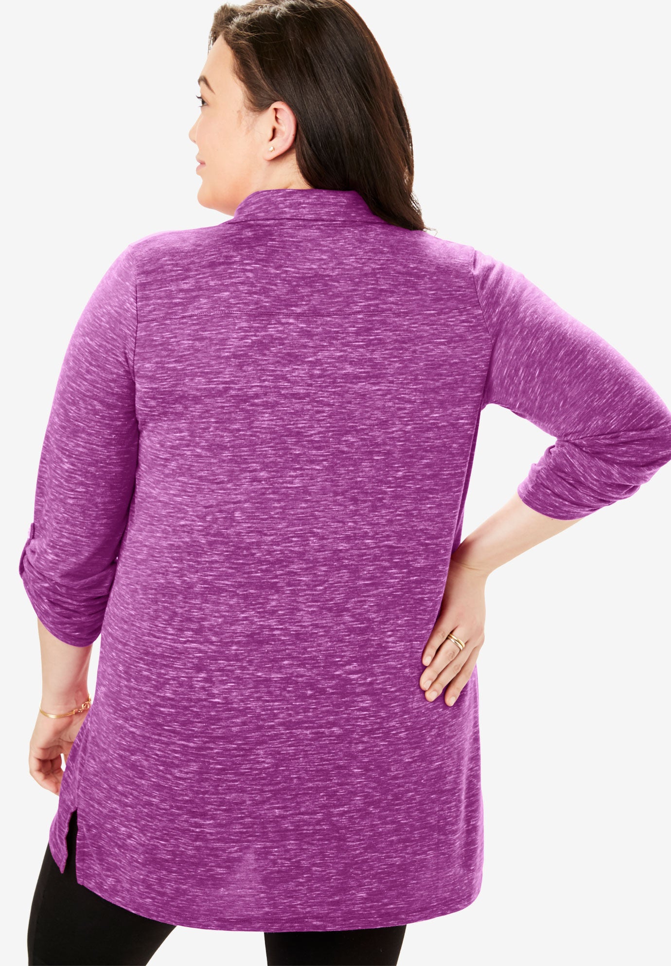 Marled Button Down Tunic - Knit Classic Style, 4240237 | Woman Within