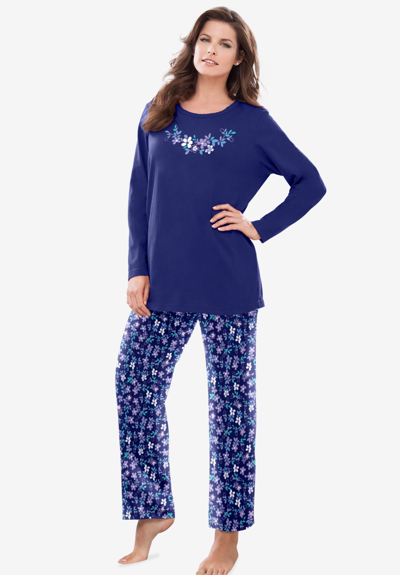 Long Sleeve Knit PJ Set | Woman Within