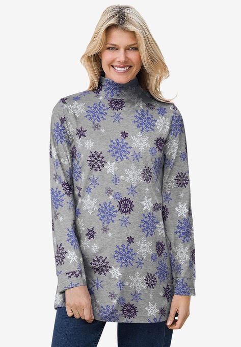 Mockneck Long-Sleeve Tunic | Woman Within