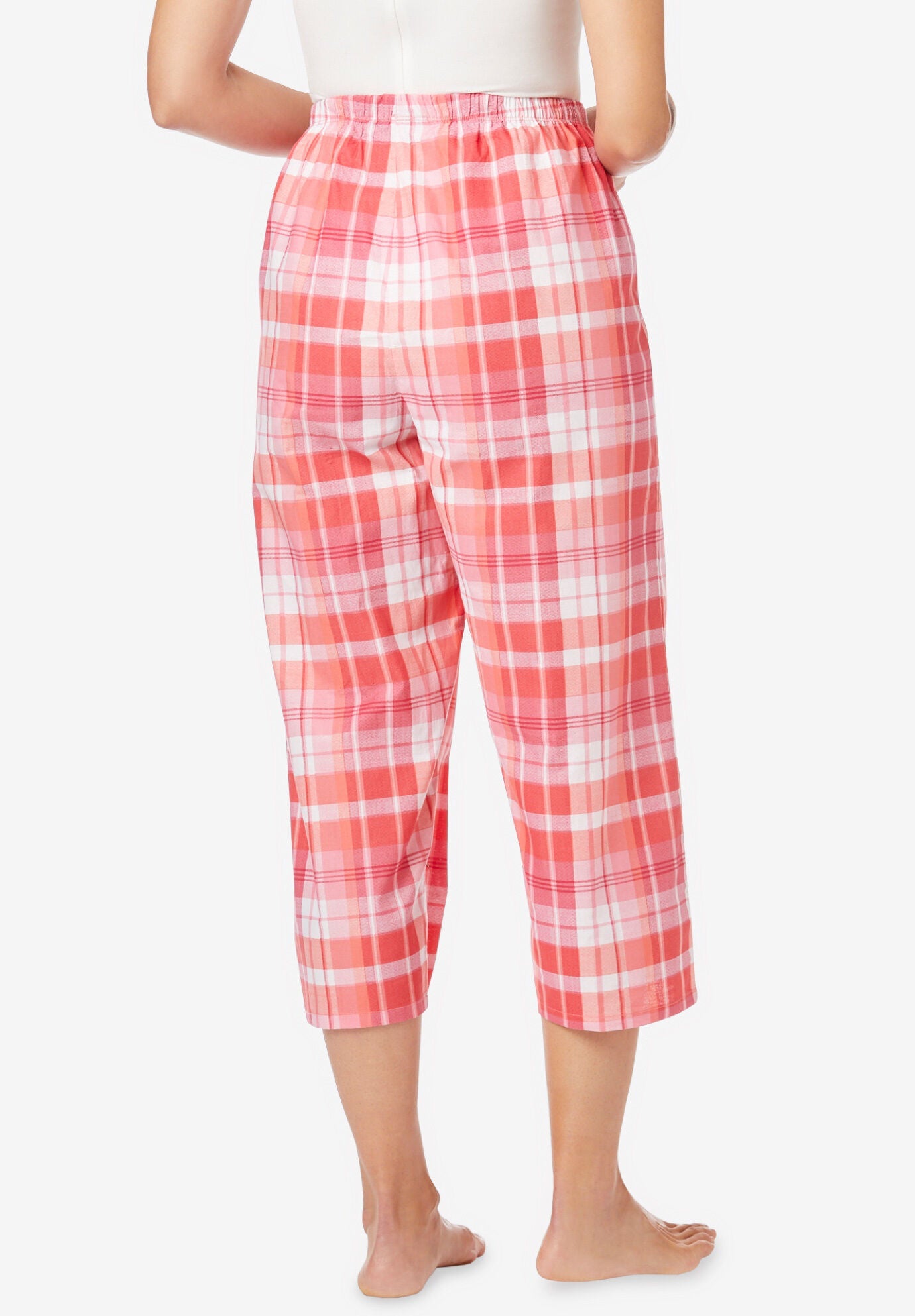 Woven Sleep Capri Pant for Women 20" Inseam, Pool Blue Check | Woman Within