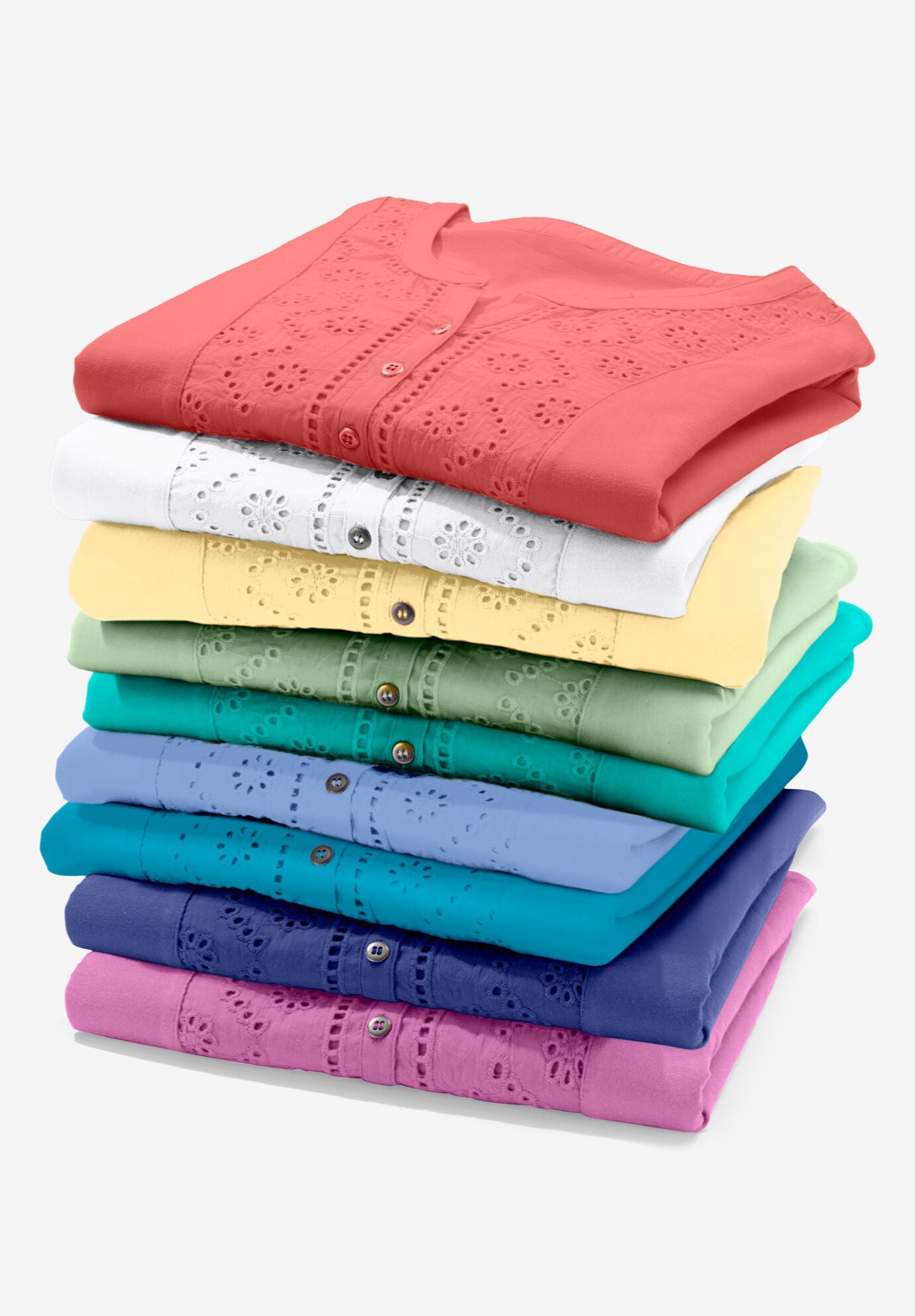 Eyelet Henley Tee | Woman Within